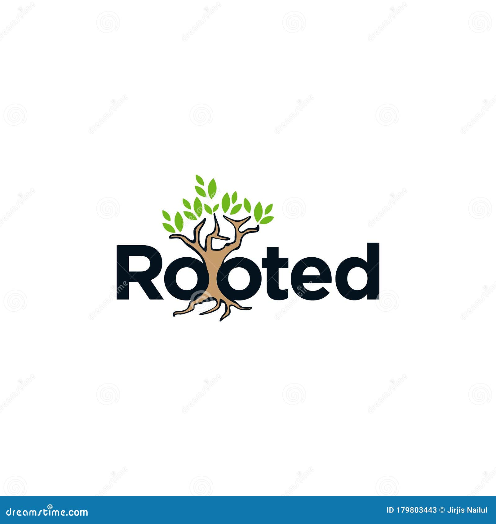 Rooted Tree Logo Design Growing Above The Book. Vector Illustration ...