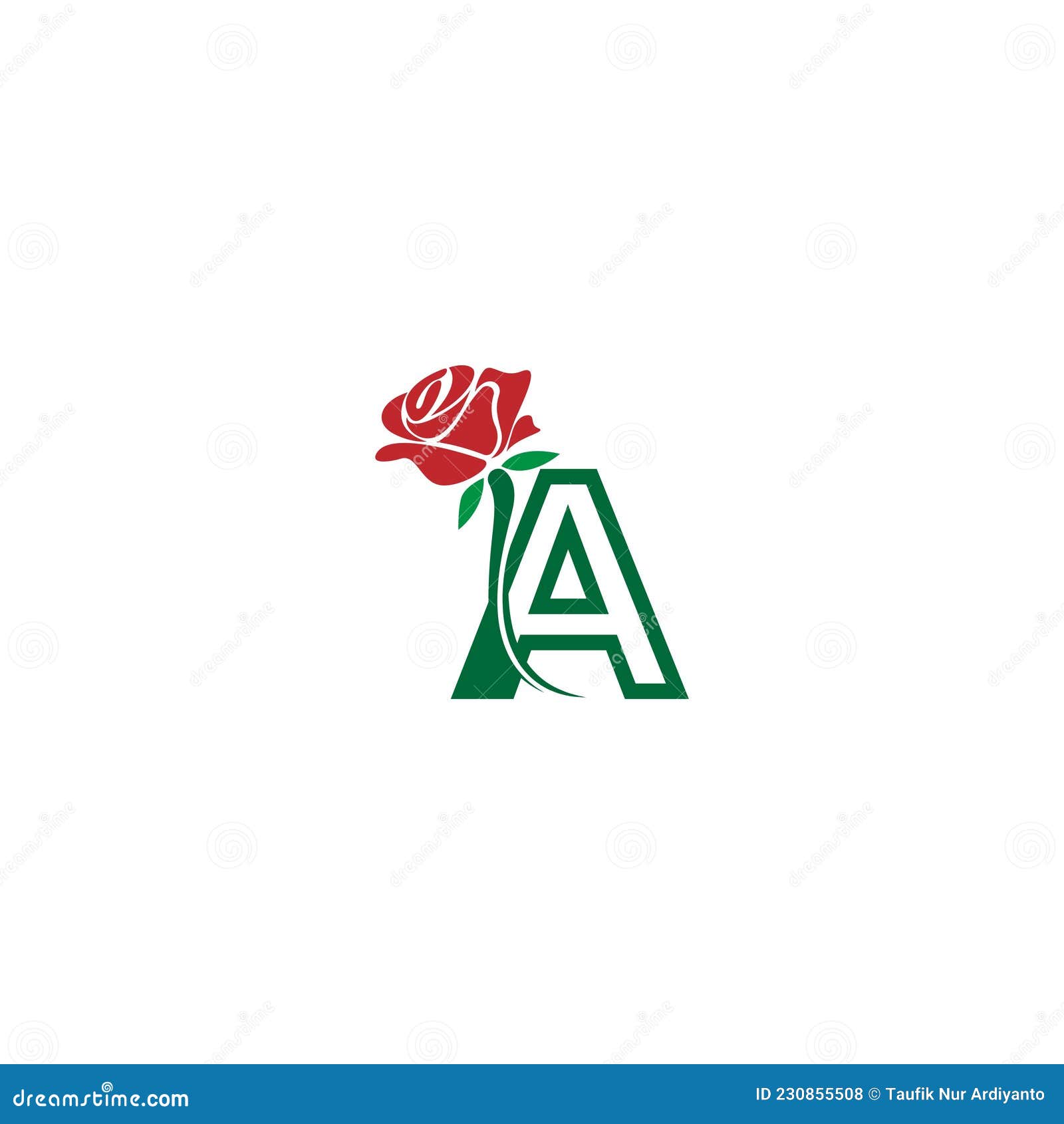 Letter a with Rose Icon Logo Vector Template Stock Vector ...