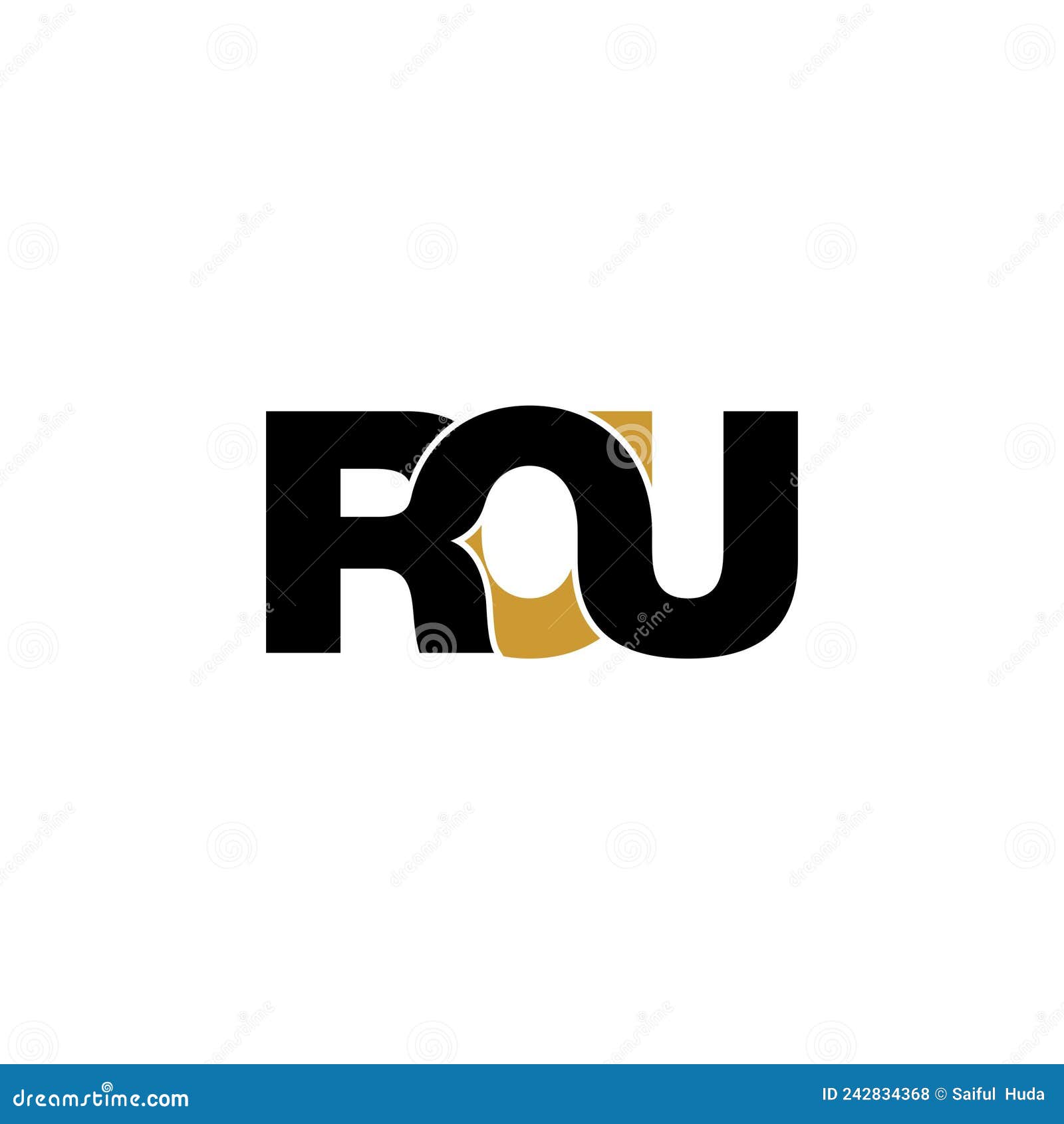 Letter ROU Simple Monogram Logo Icon Design. Stock Vector ...
