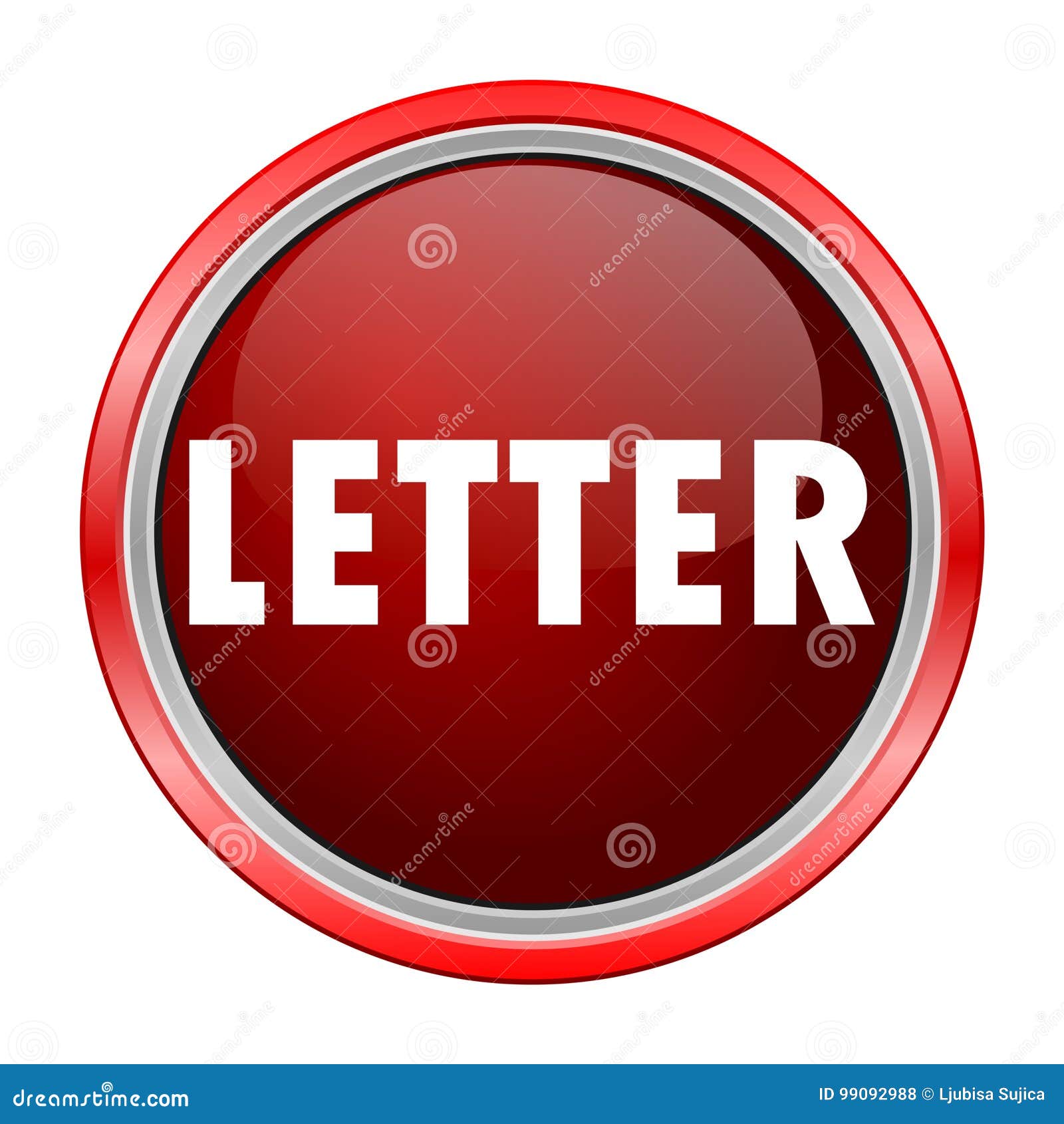 Letter Round Metallic Red Button Stock Vector - Illustration of ...