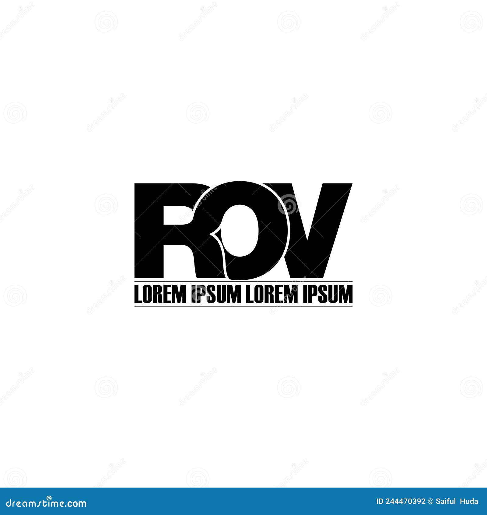 Letter ROV Simple Monogram Logo Icon Design. Stock Vector ...