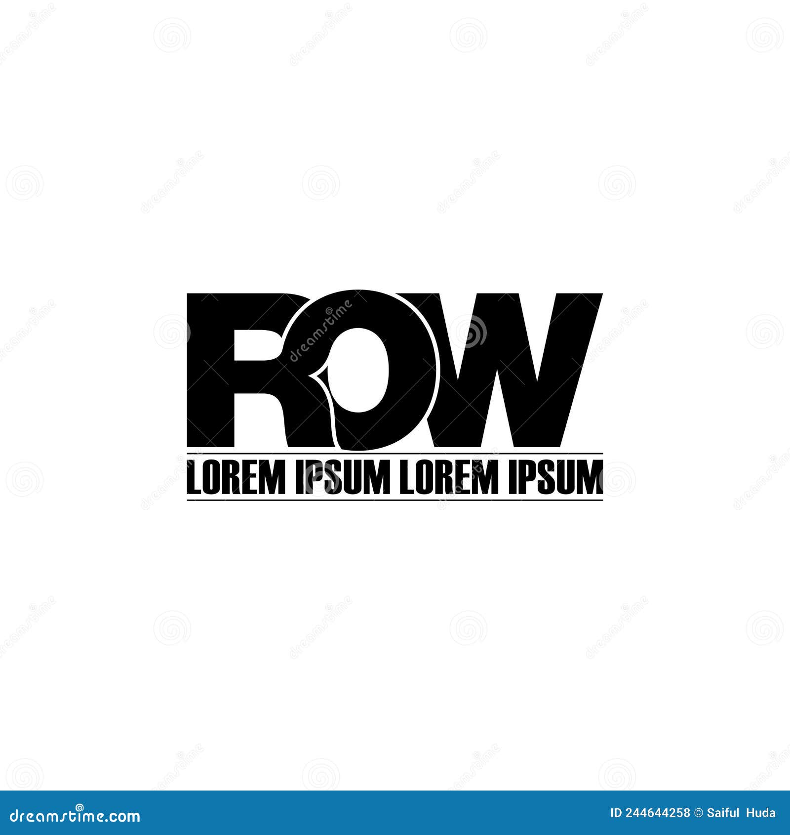 Letter ROW Simple Monogram Logo Icon Design. Stock Vector ...