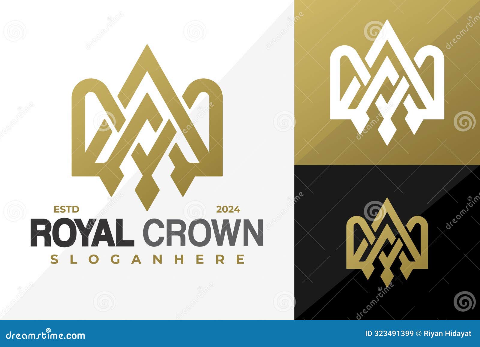 Letter a Royal Crown Logo Design Vector Symbol Icon Illustration Stock ...