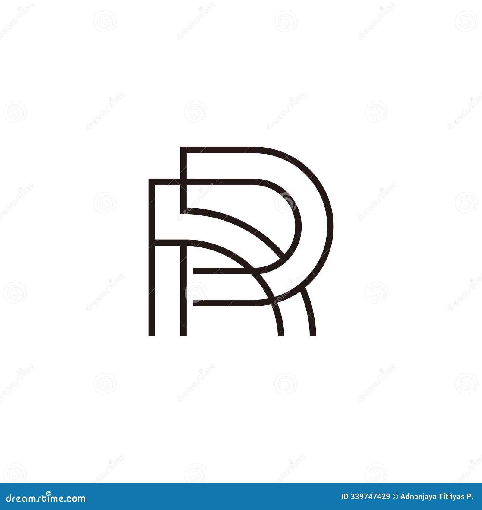 Letter Rp Wires Linked Simple Geometric Logo Vector Stock Vector ...