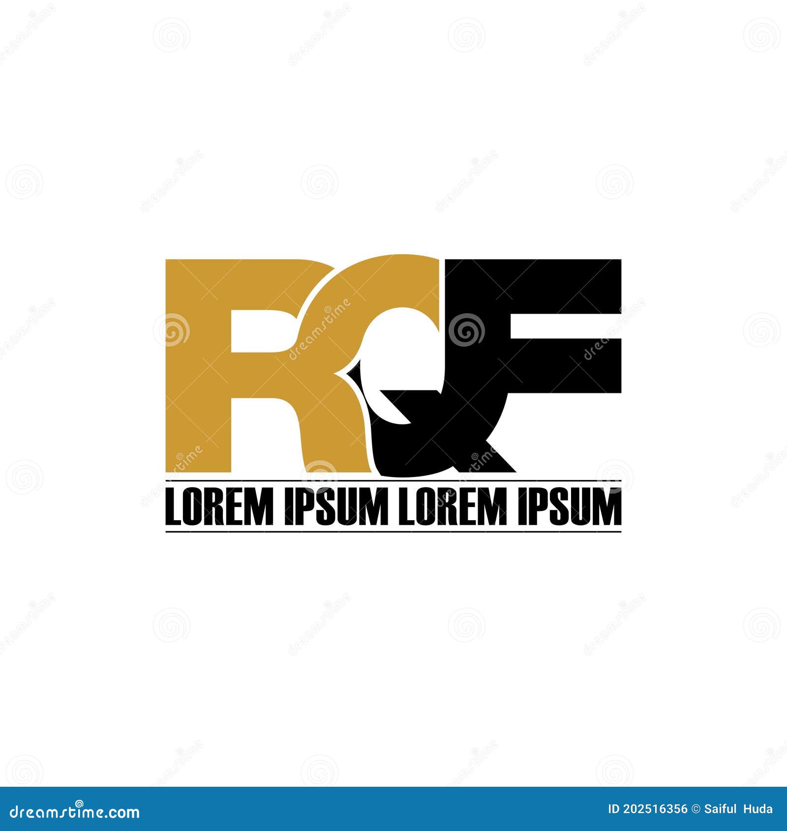 Letter RQF Simple Monogram Logo Icon Design. Stock Vector ...