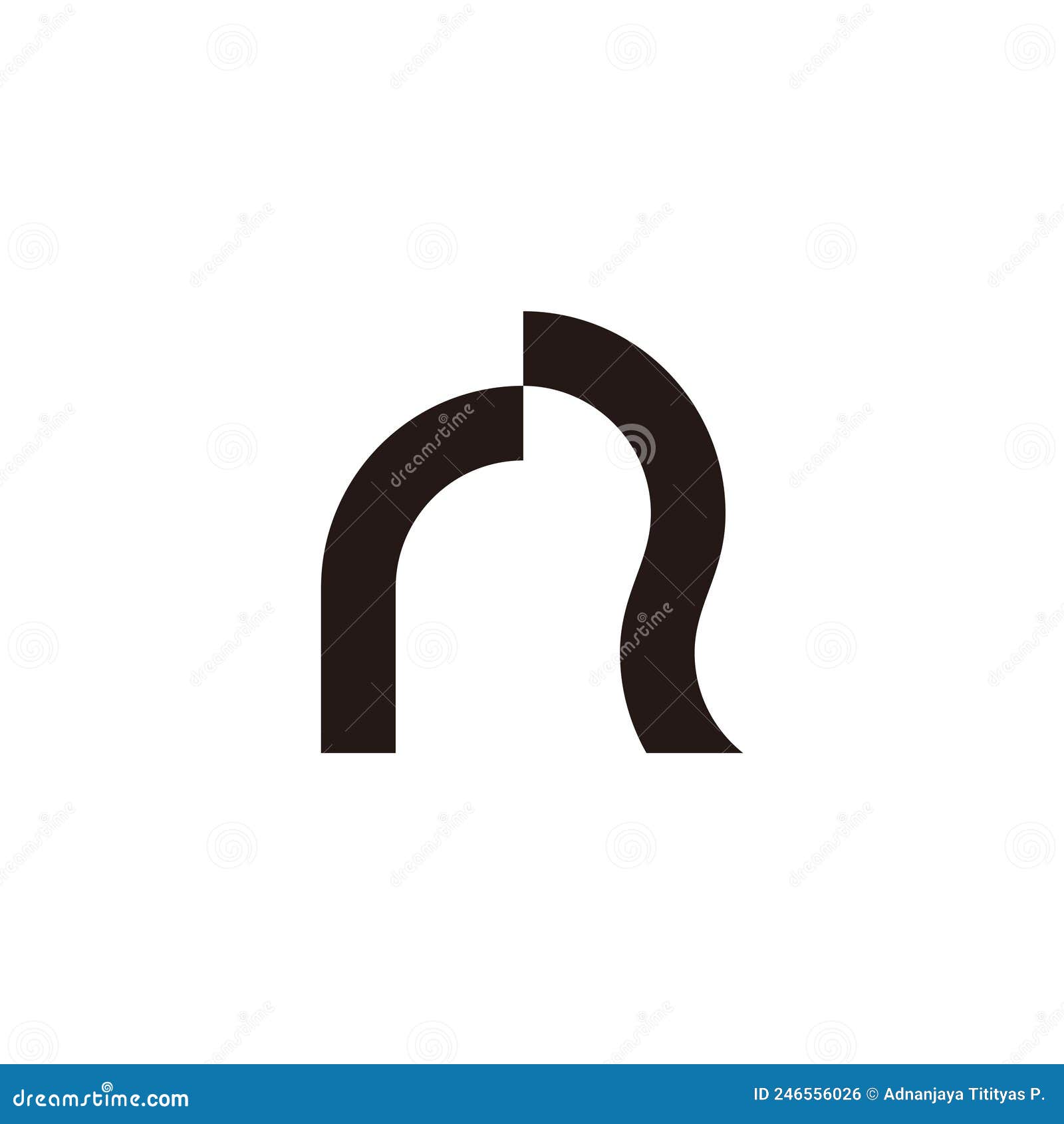Letter Rr Simple Geometric Curves Line Flat Logo Vector Stock Vector ...