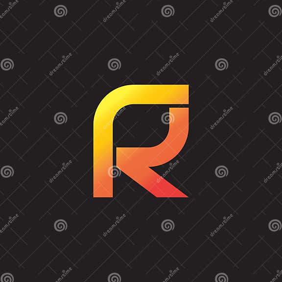 Letter Rr Simple Geometric Line Logo Vector Stock Vector - Illustration ...