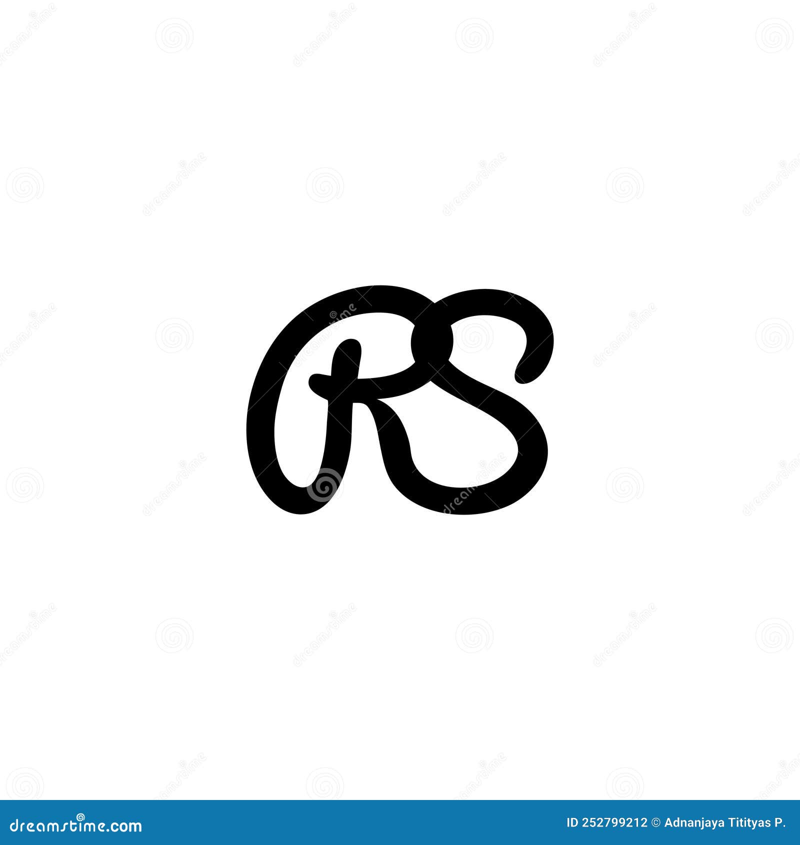 Letter Rs Linked Curves Line Simple Logo Vector Stock Vector ...