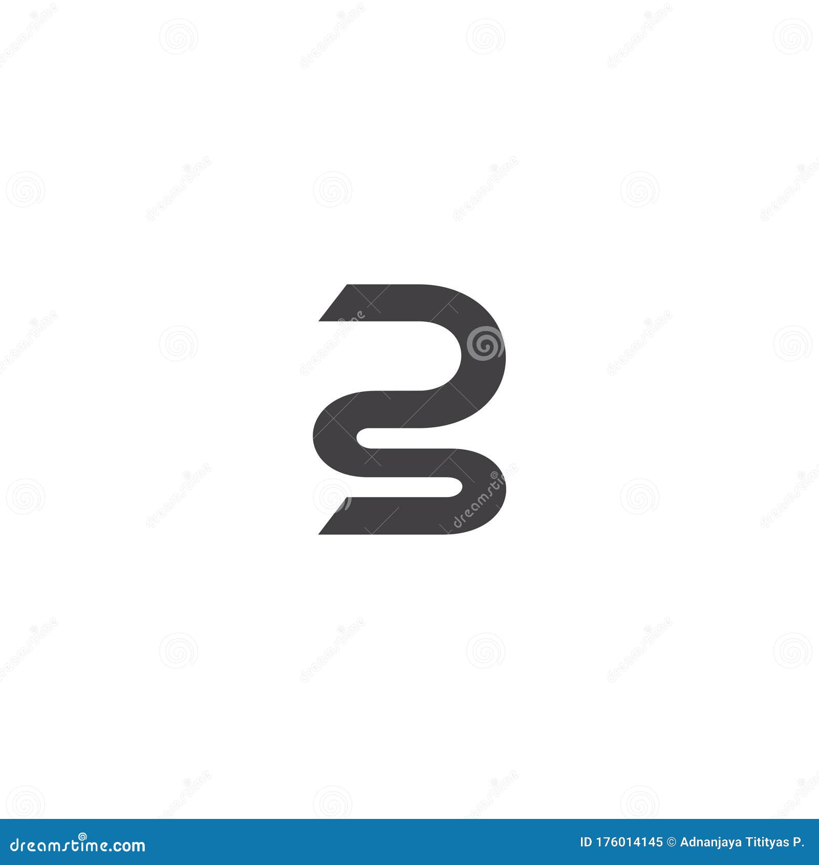 Letter Rs Loop Geometric Curves Simple Design Symbol Logo Vector Stock ...