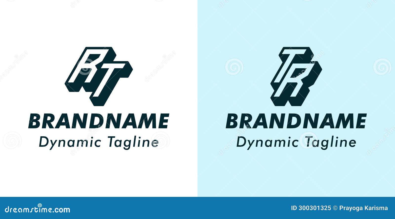 Letter RT and TR 3D Monogram Logo. Suitable for Business with RT or TR ...