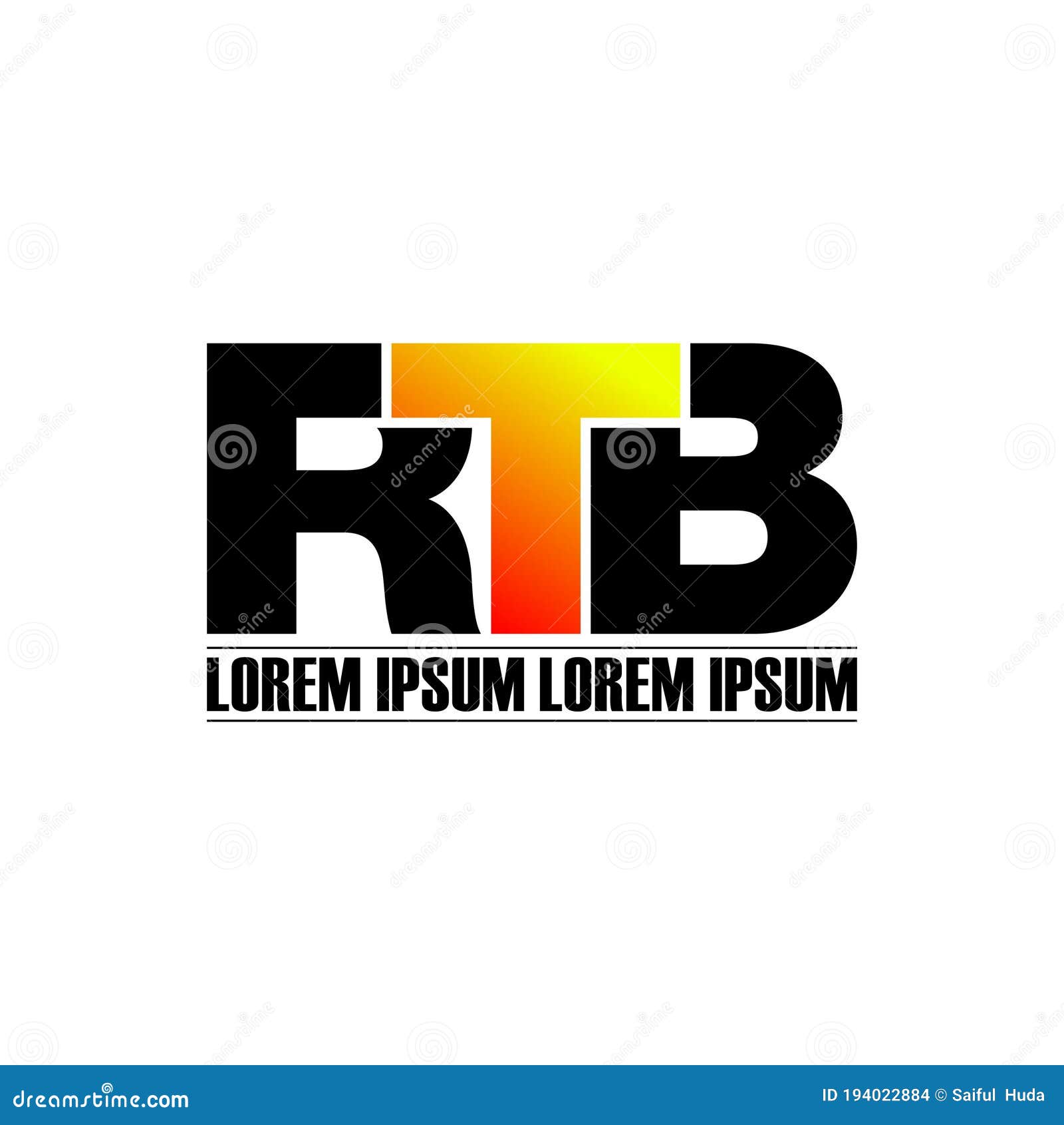 Letter RTB Simple Monogram Logo Icon Design. Stock Vector ...