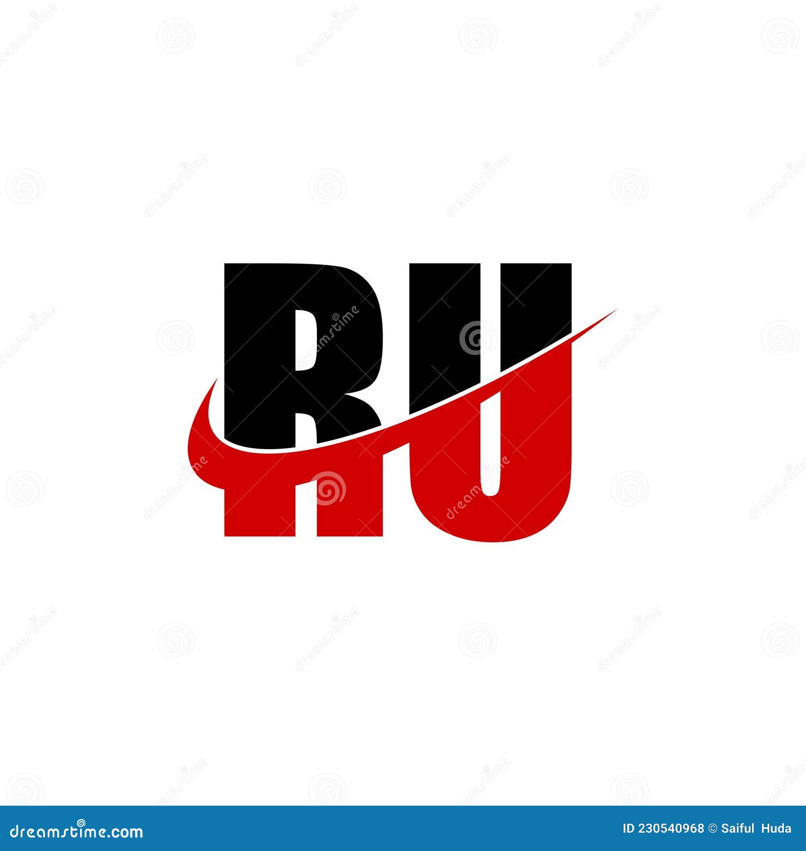 Letter RU Simple Monogram Logo Icon Design. Stock Vector - Illustration ...
