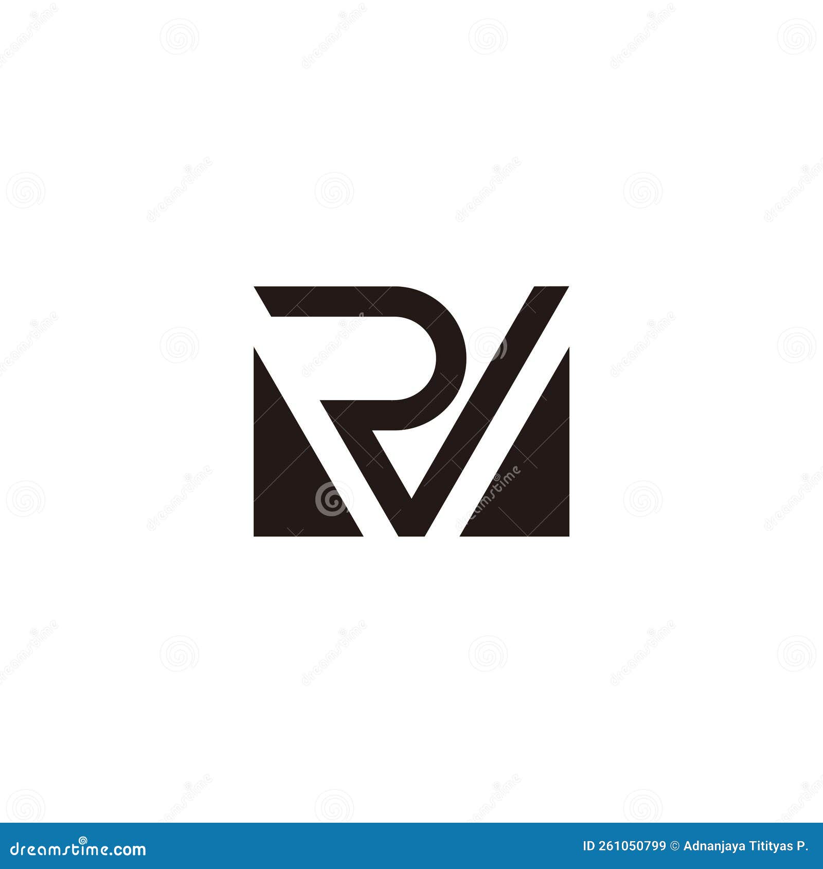Letter Rvm Simple Geometric Logo Vector Stock Illustration ...