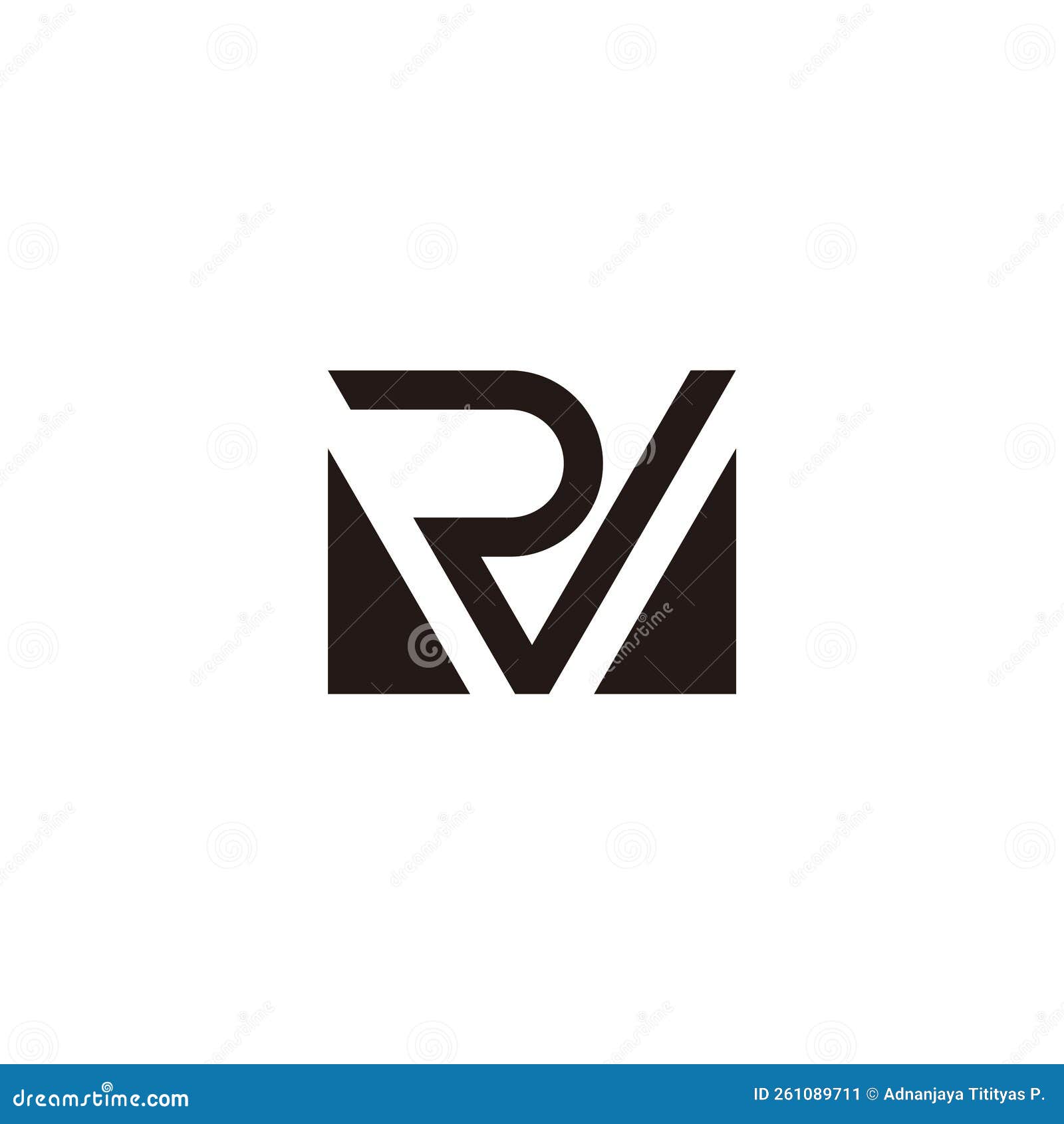 Letter Rvm Simple Geometric Logo Vector Stock Vector - Illustration of ...