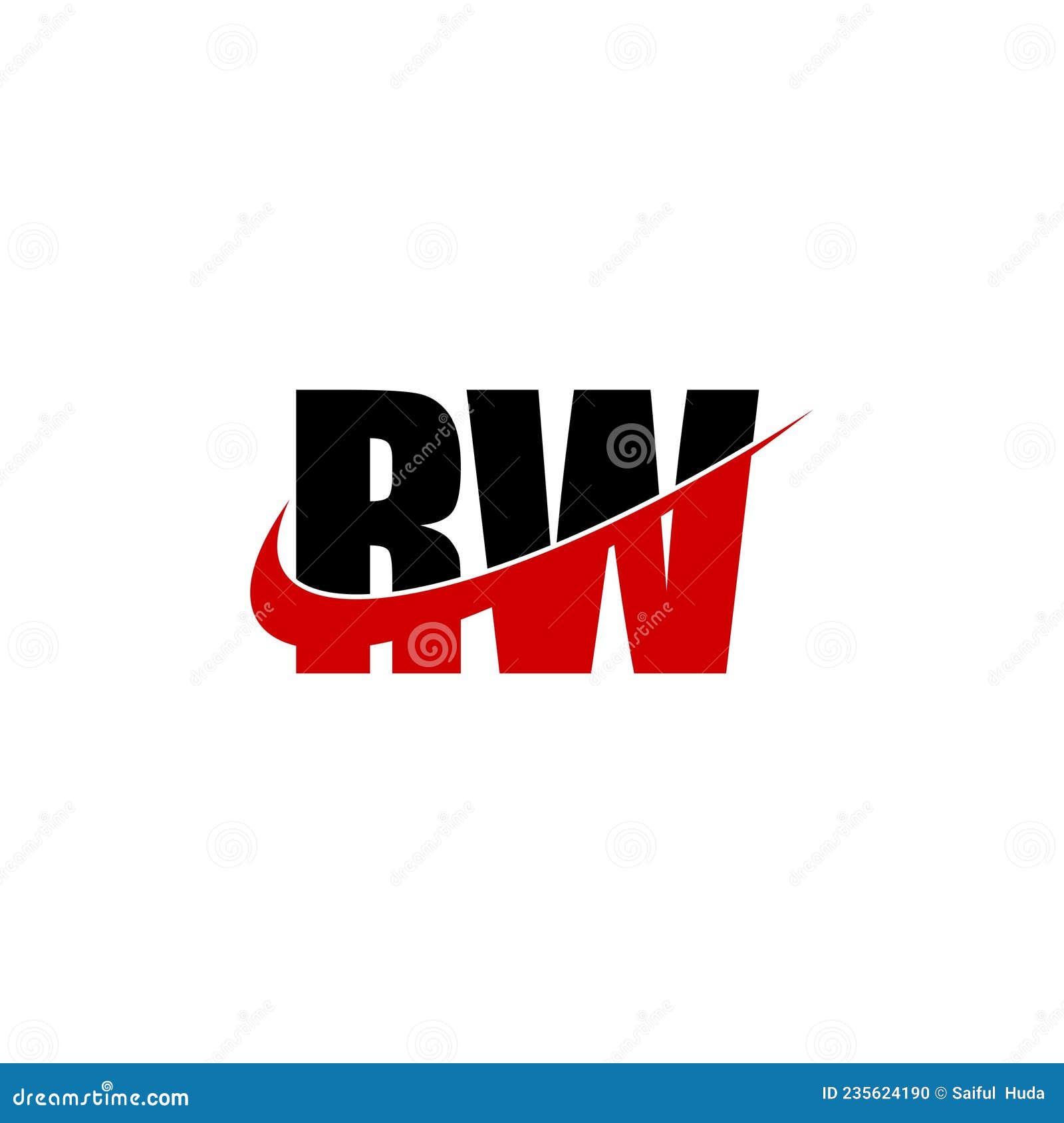Letter RW Simple Monogram Logo Icon Design. Stock Vector - Illustration ...