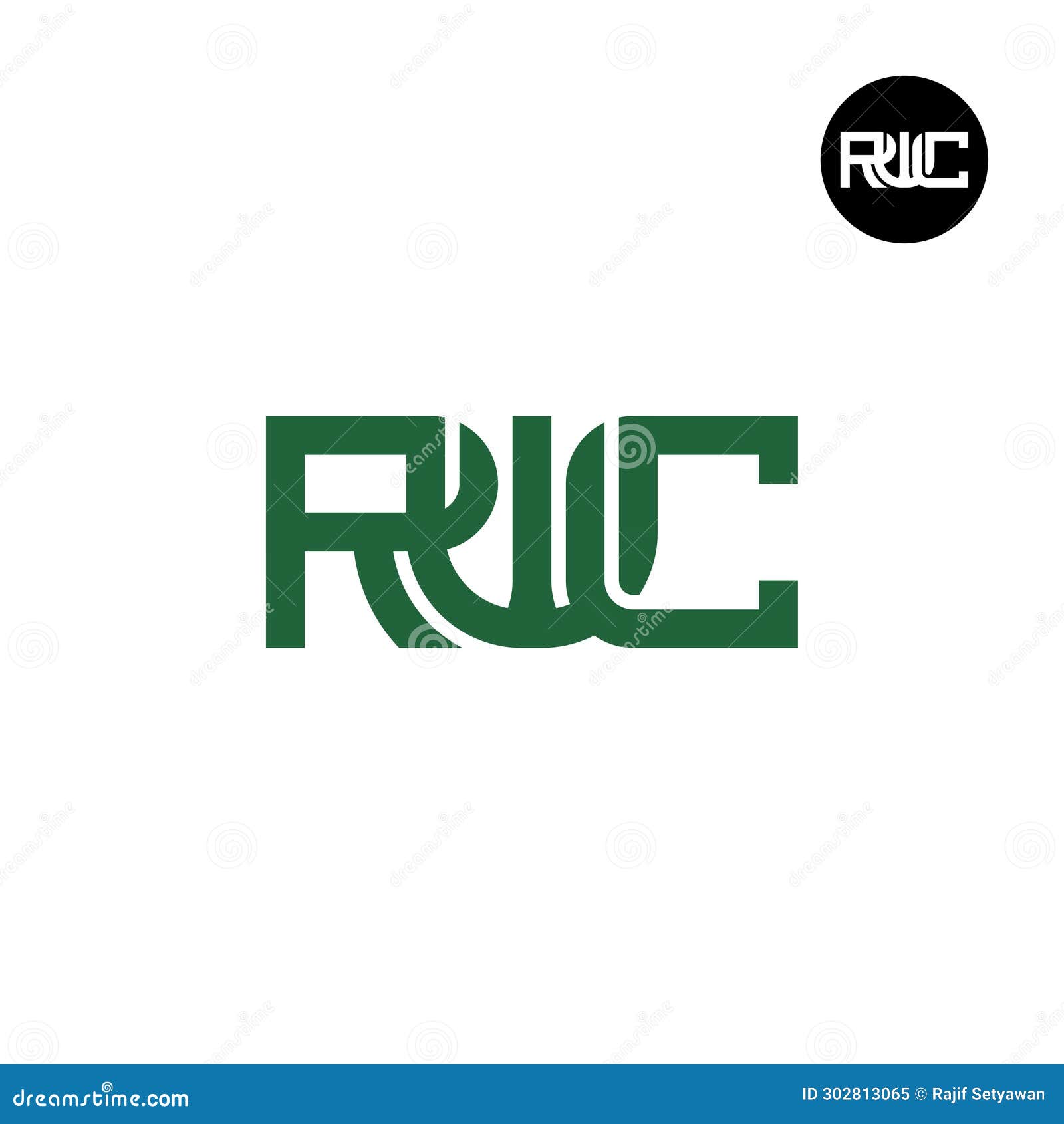 Letter RWC Monogram Logo Design Stock Vector - Illustration of ...