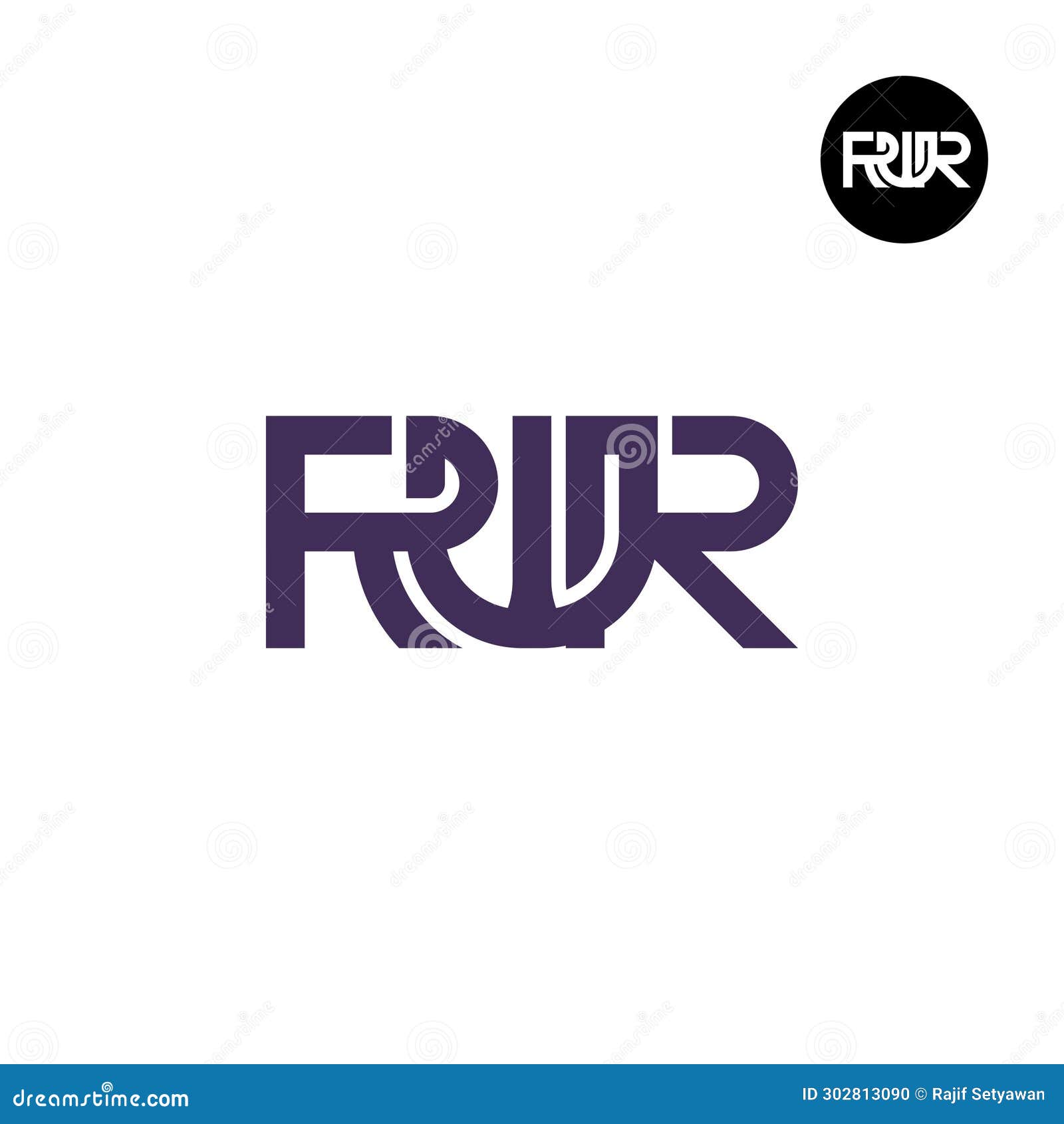 Letter RWR Monogram Logo Design Stock Vector - Illustration of brands ...