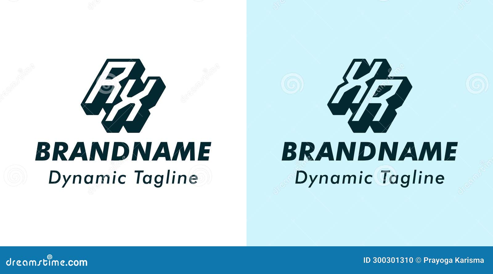 Letter RX and XR 3D Monogram Logo. Suitable for Business with RX or XR ...