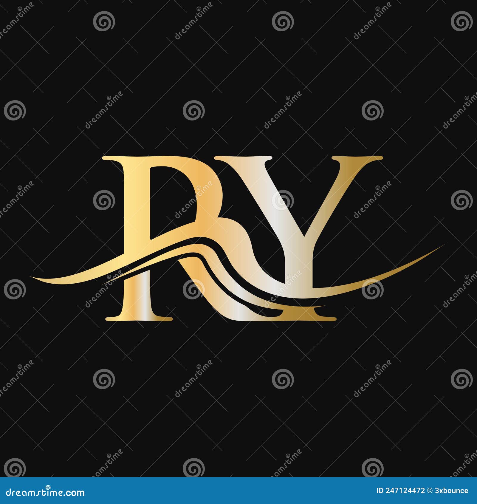 Letter RY Logo Design. Initial RY Logotype Template for Business and ...