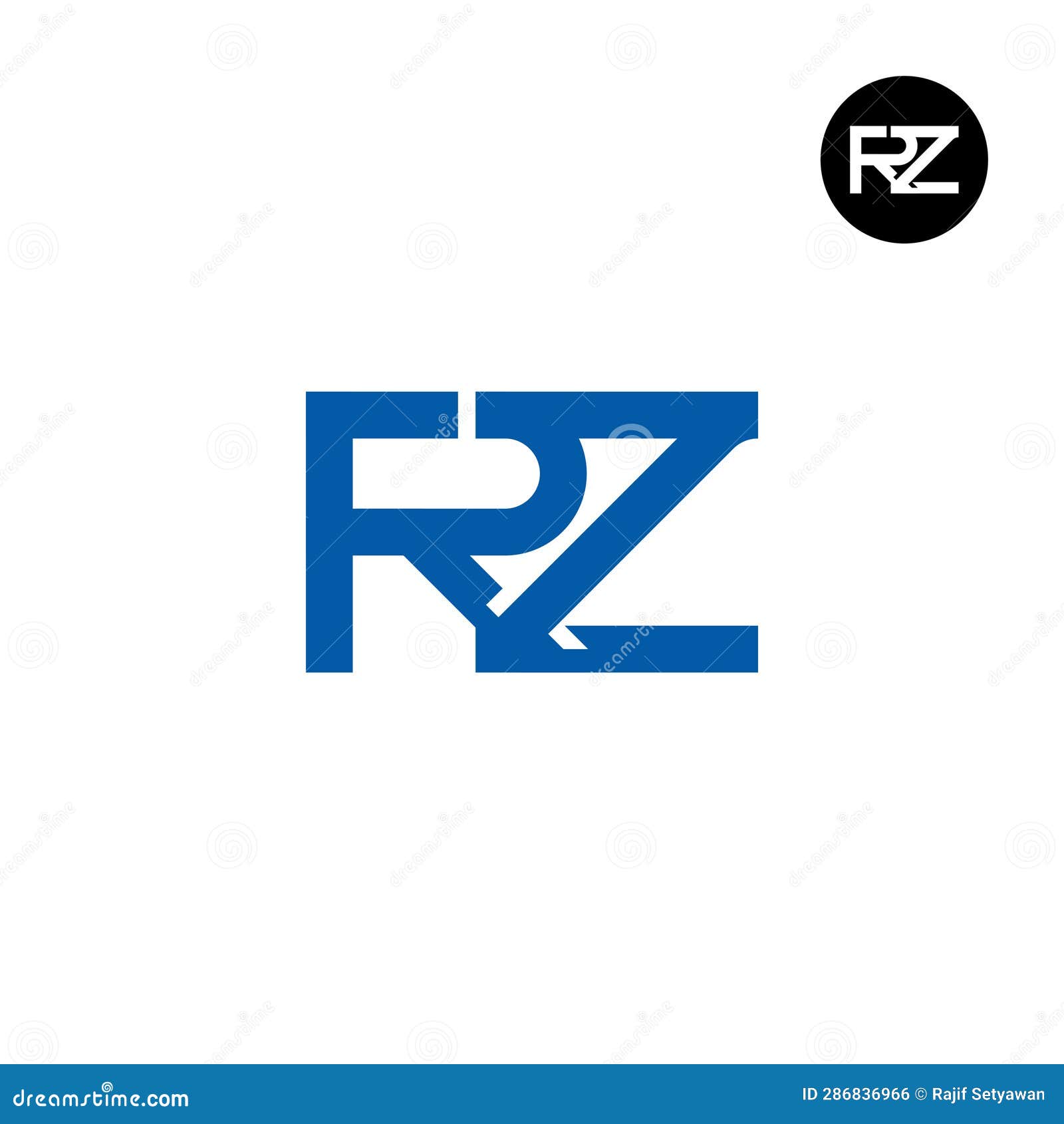 Letter RZ Monogram Logo Design Stock Vector - Illustration of initial ...