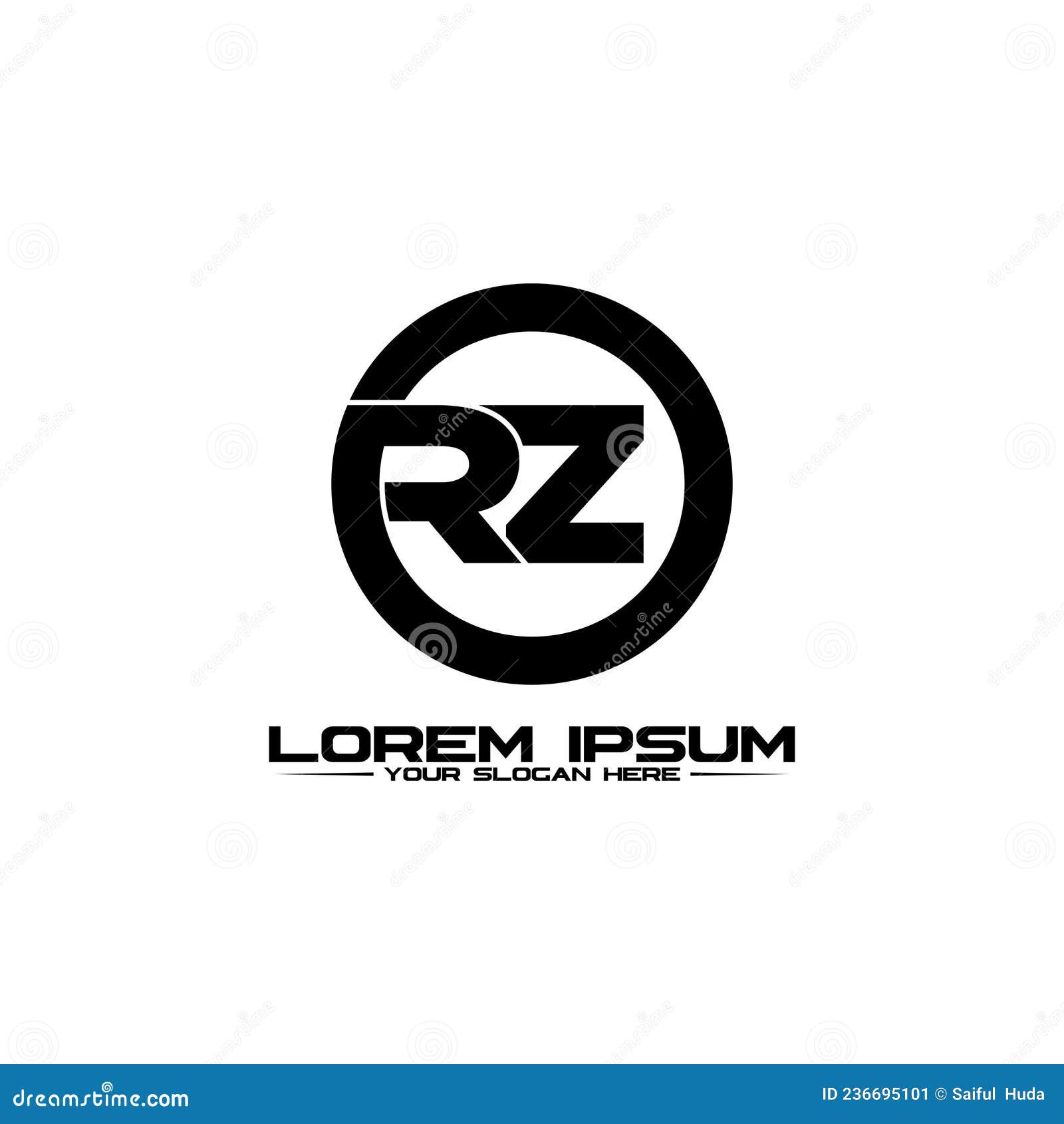 Letter RZ Simple Monogram Logo Icon Design. Stock Vector - Illustration ...