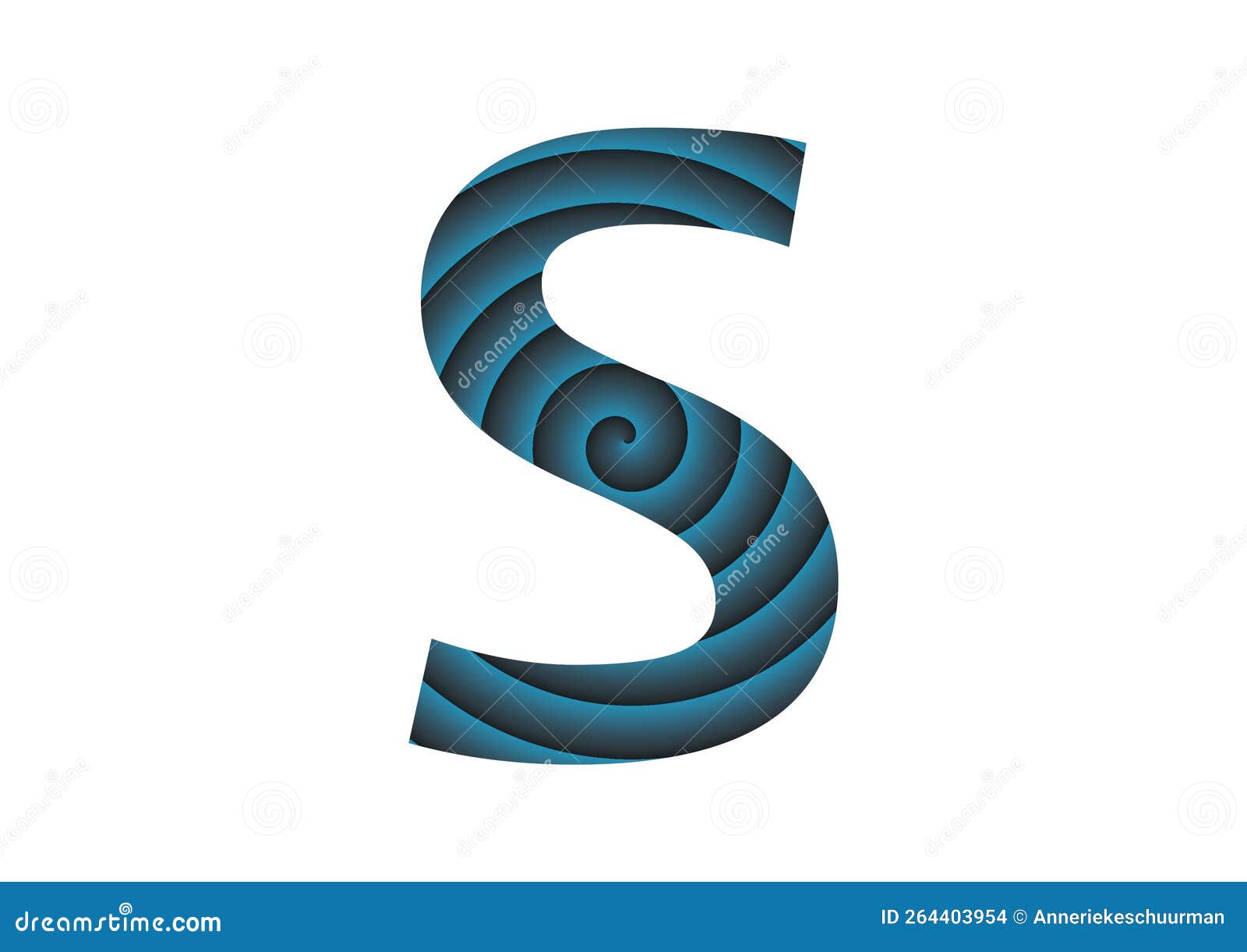 Letter S of the Alphabet Made with Dark and Light Blue Circles Stock ...