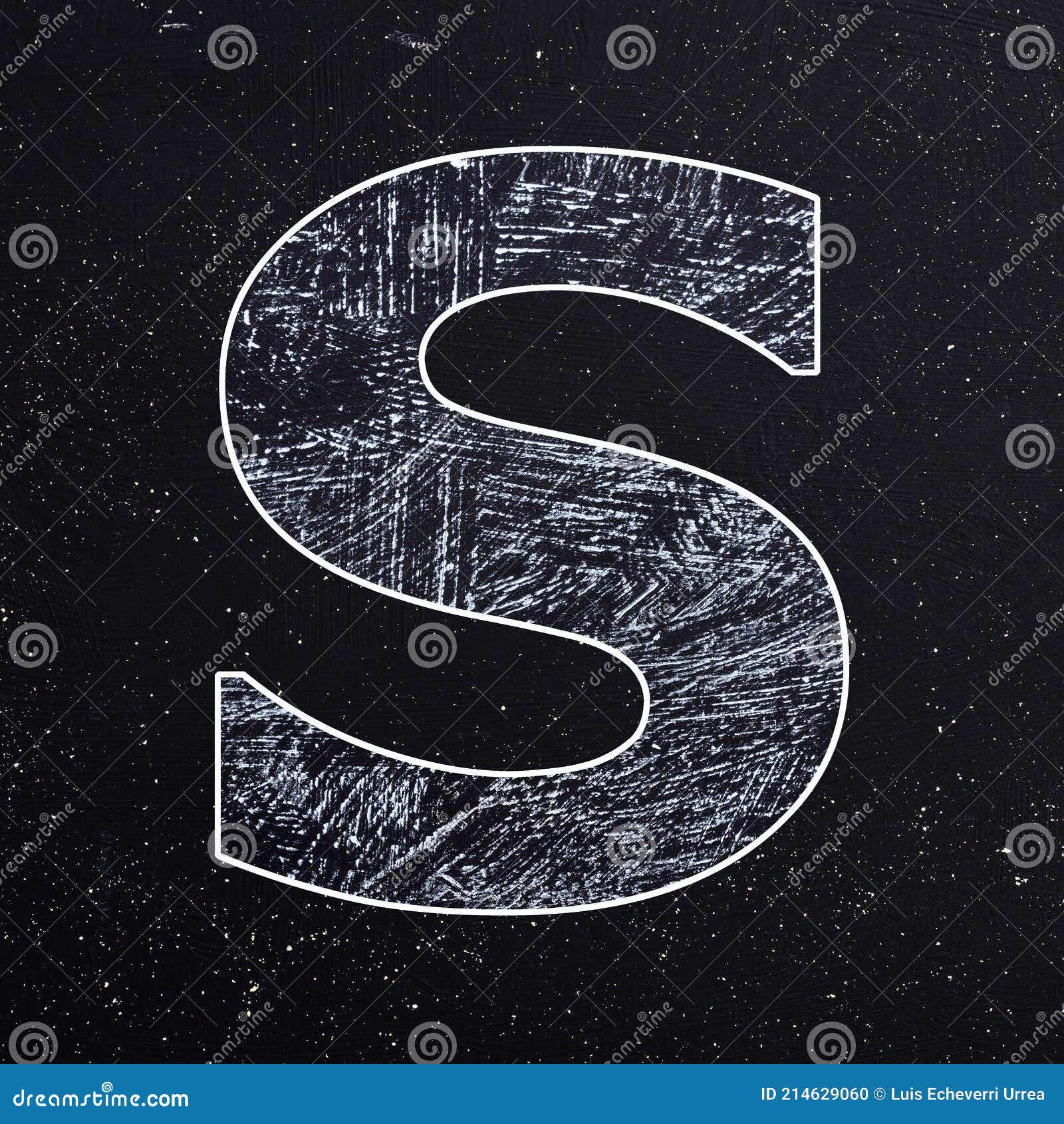 Letter S of the Alphabet Written with Chalk Stock Illustration ...