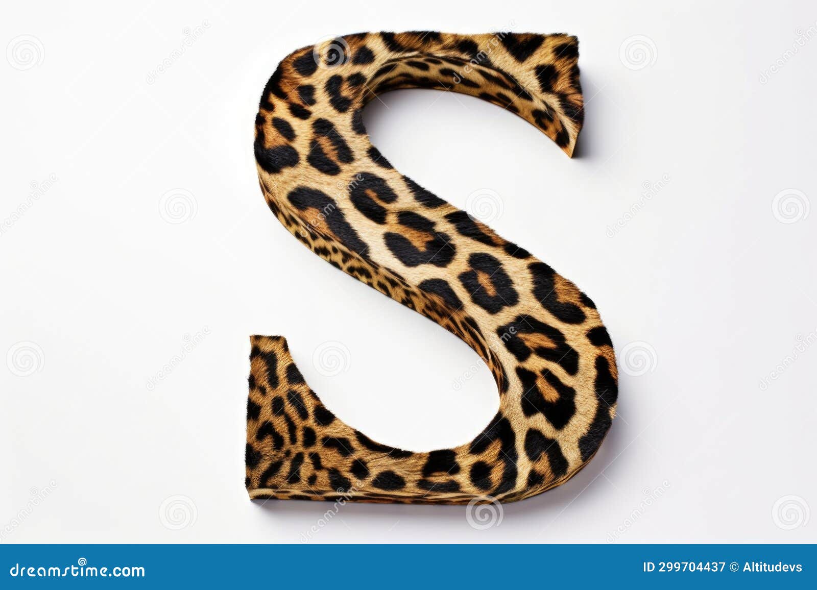 Letter S, Animal Print Style, on White Background Stock Illustration ...