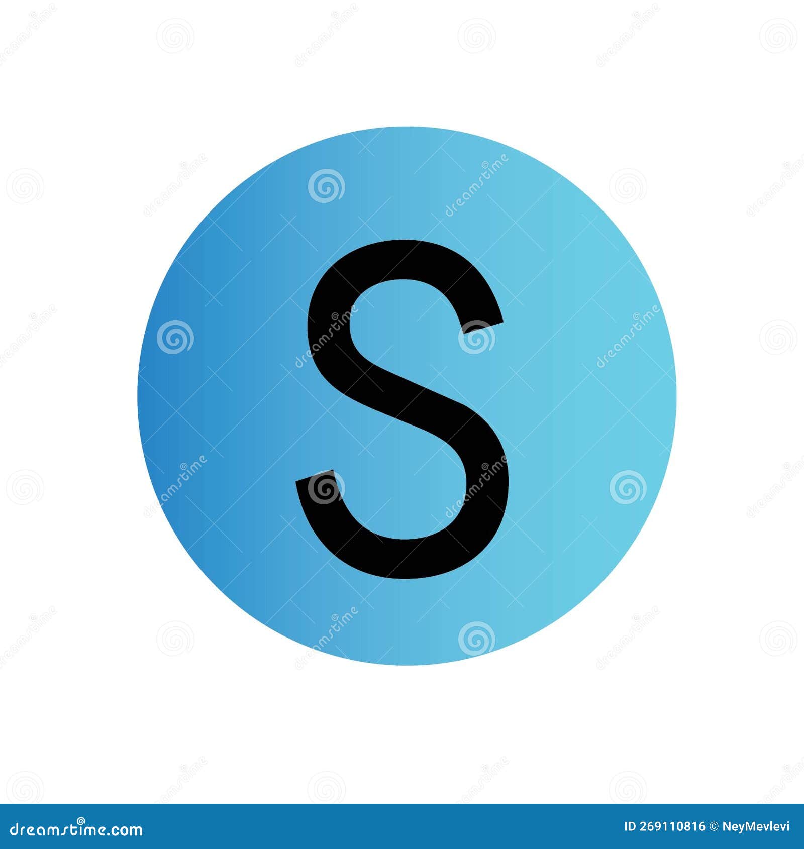 The Letter S in a Blue Gradation Circle. Stock Illustration ...
