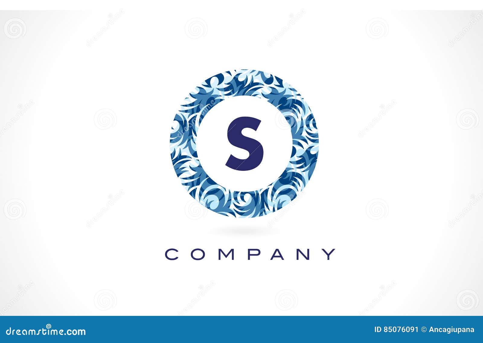 Letter S Blue Pattern Logo Design. Stock Vector - Illustration of ...