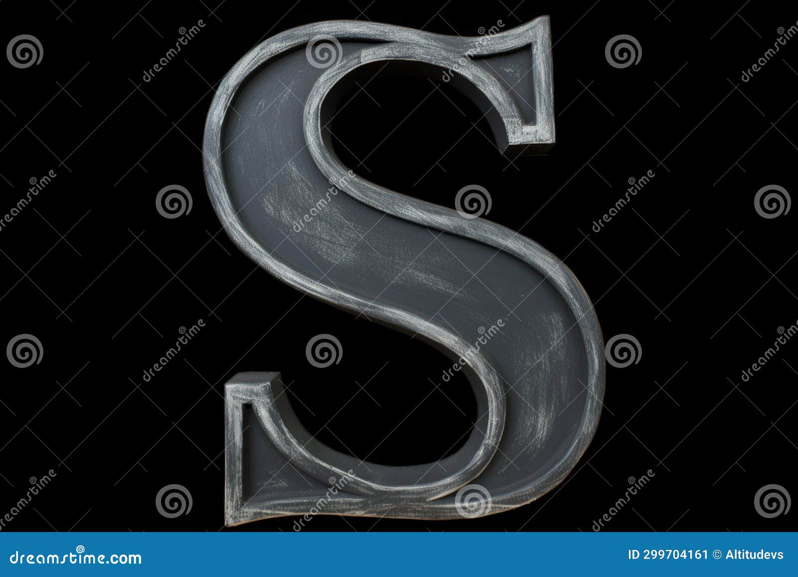 Letter S, Chalkboard Style, on Black Background Stock Illustration ...