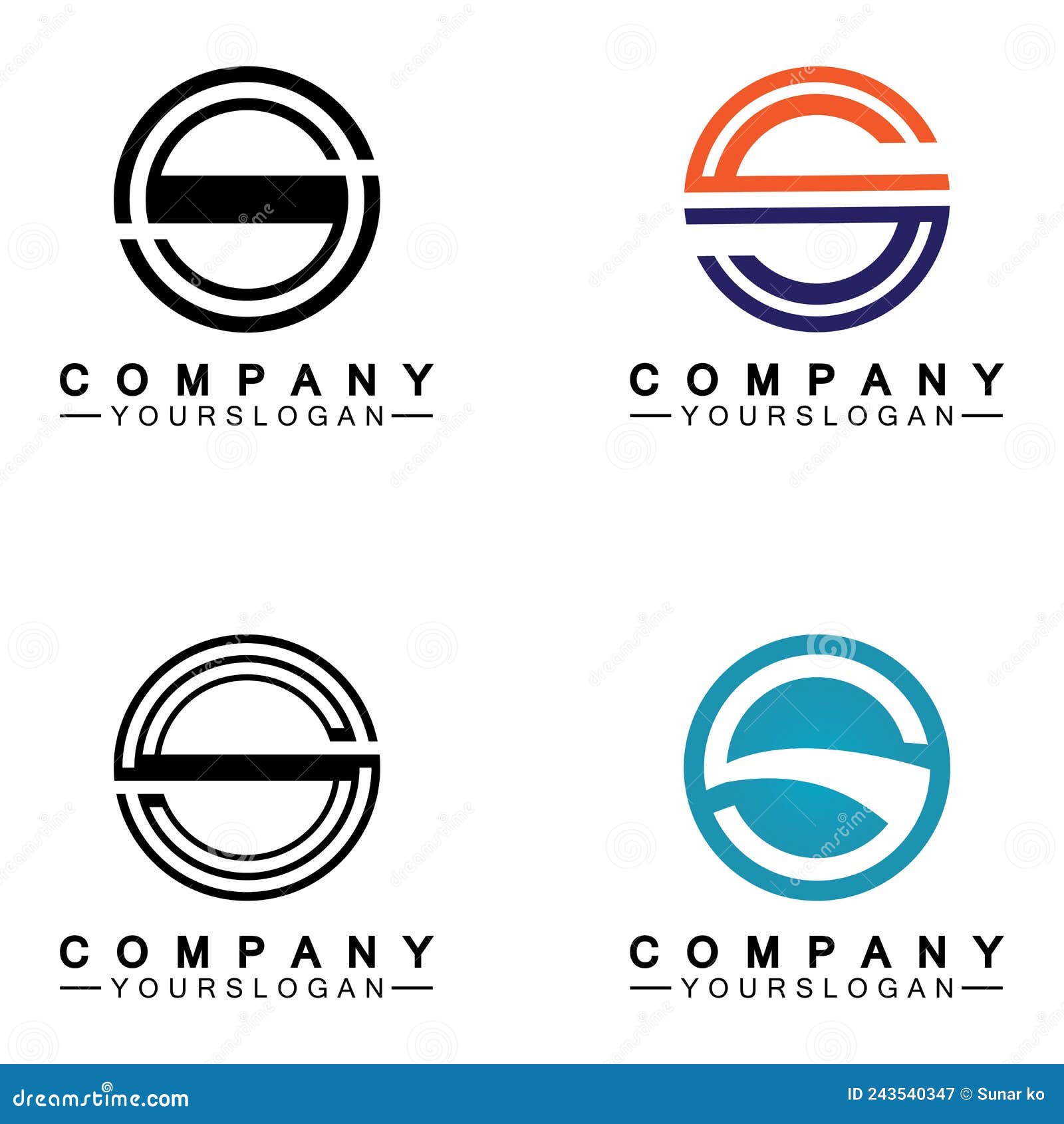 Letter S Circle Logo Vector Design Template Stock Illustration ...