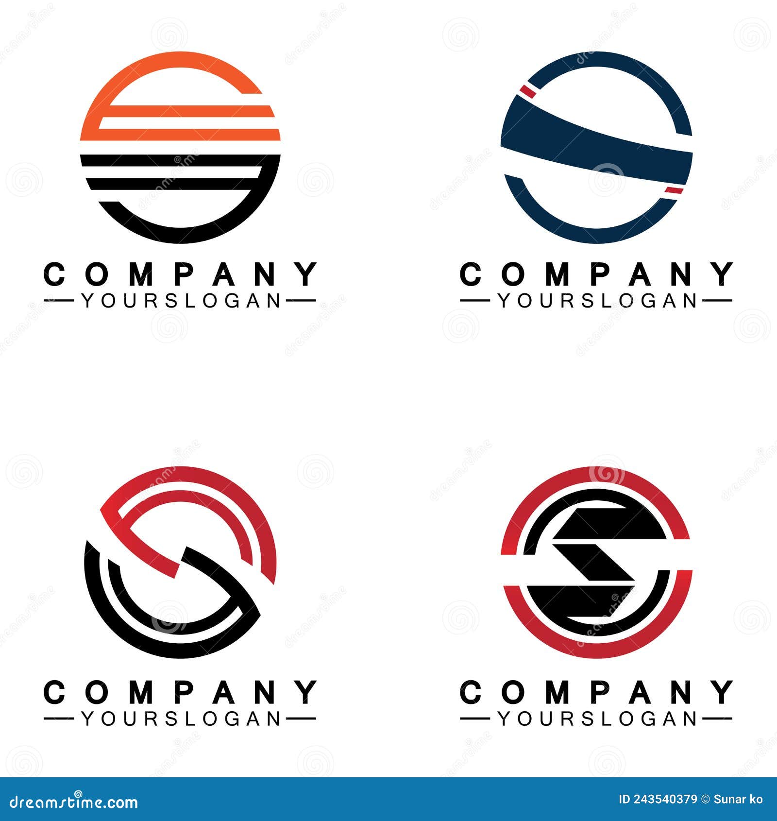 Letter S Circle Logo Vector Design Template Stock Illustration ...