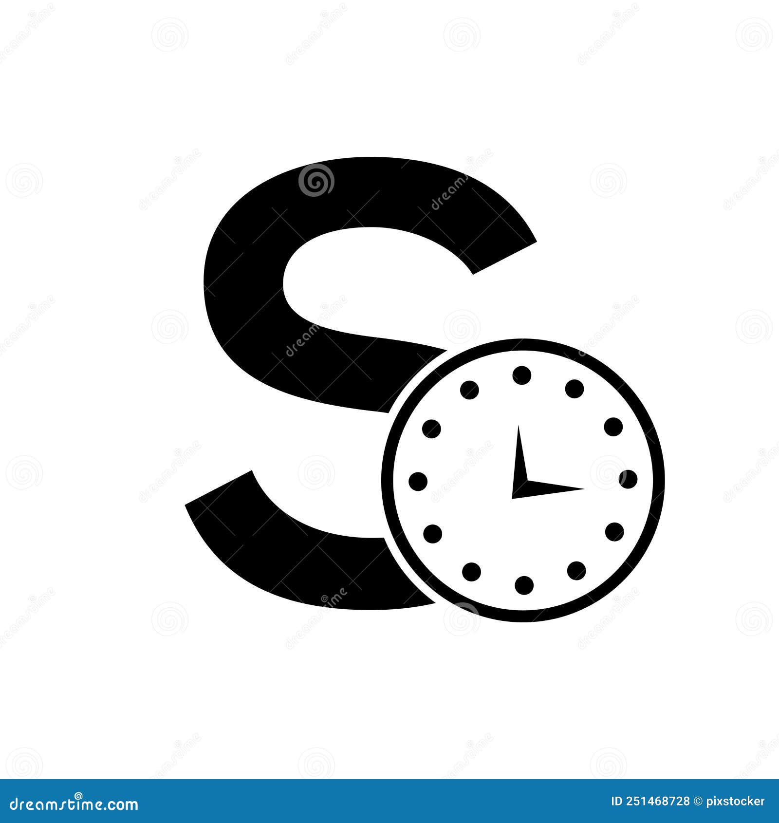 Letter S Clock Logo Design Vector Template Stock Vector - Illustration ...