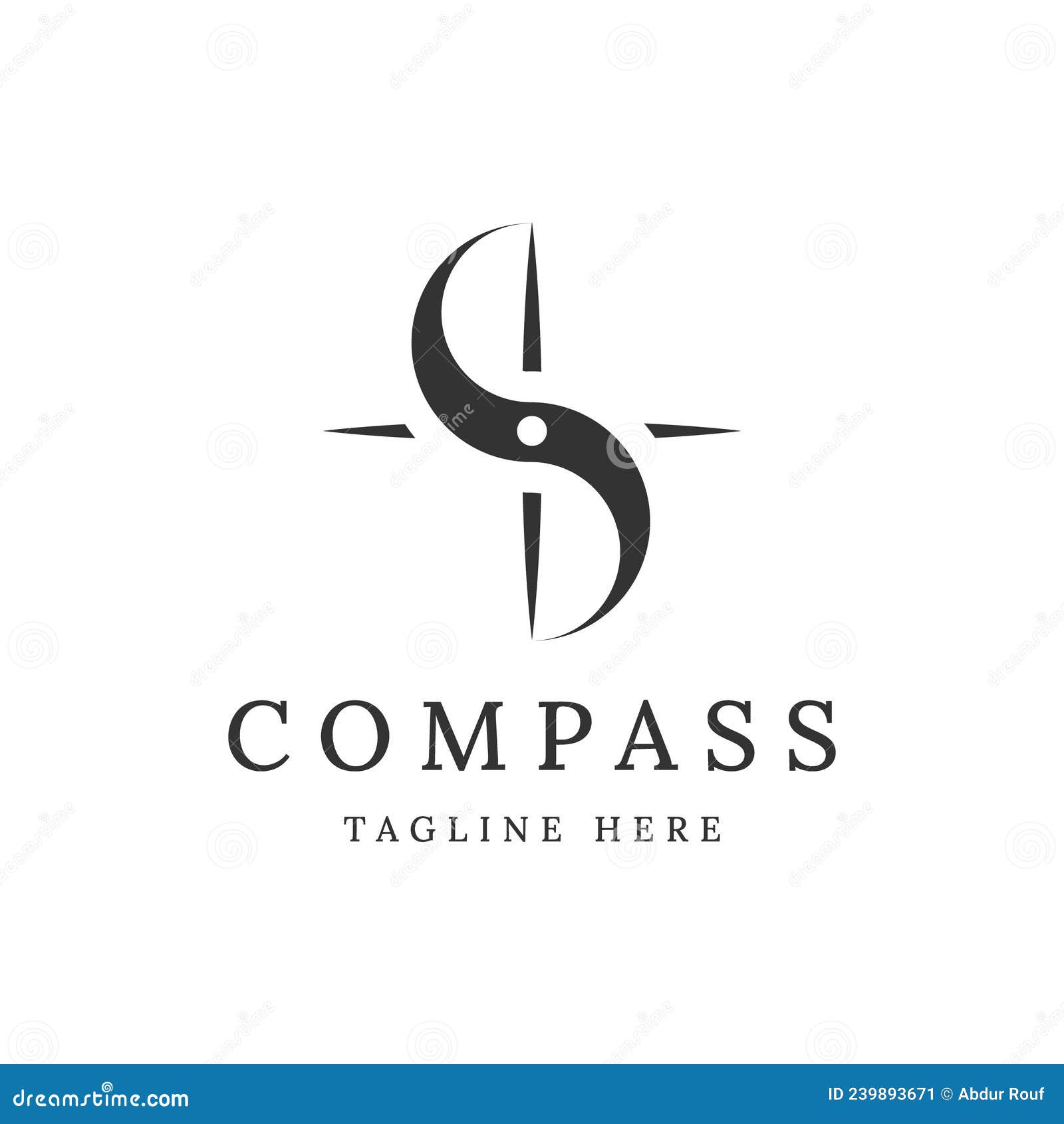 Letter S with compass logo stock vector. Illustration of company ...