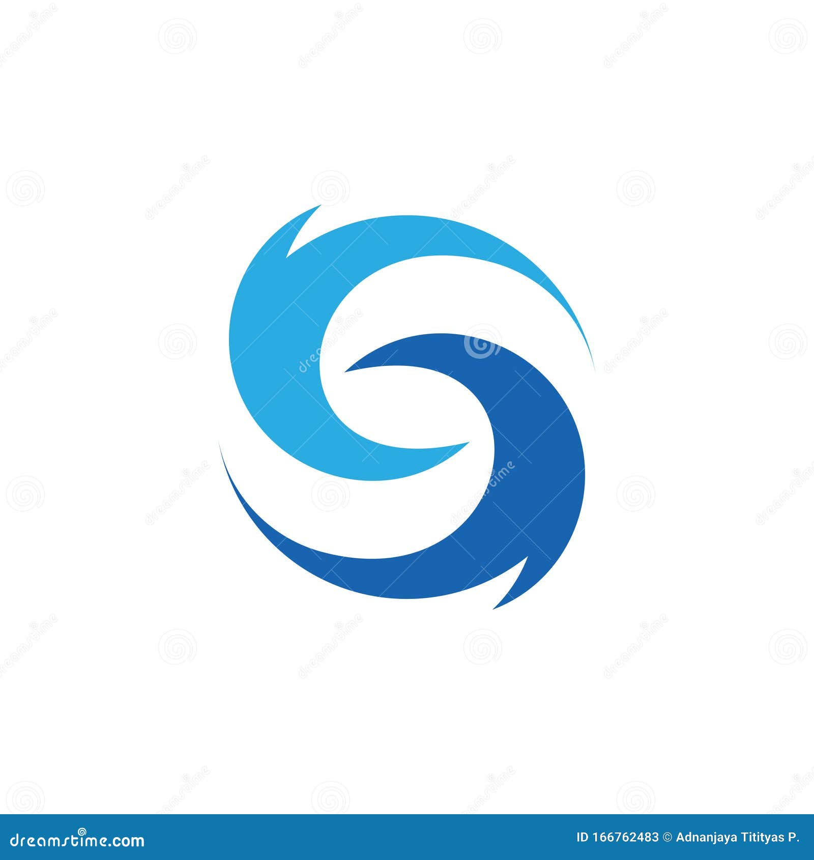 Letter S Curves Circles Blue Waves Rotation Simple Logo Vector Stock ...