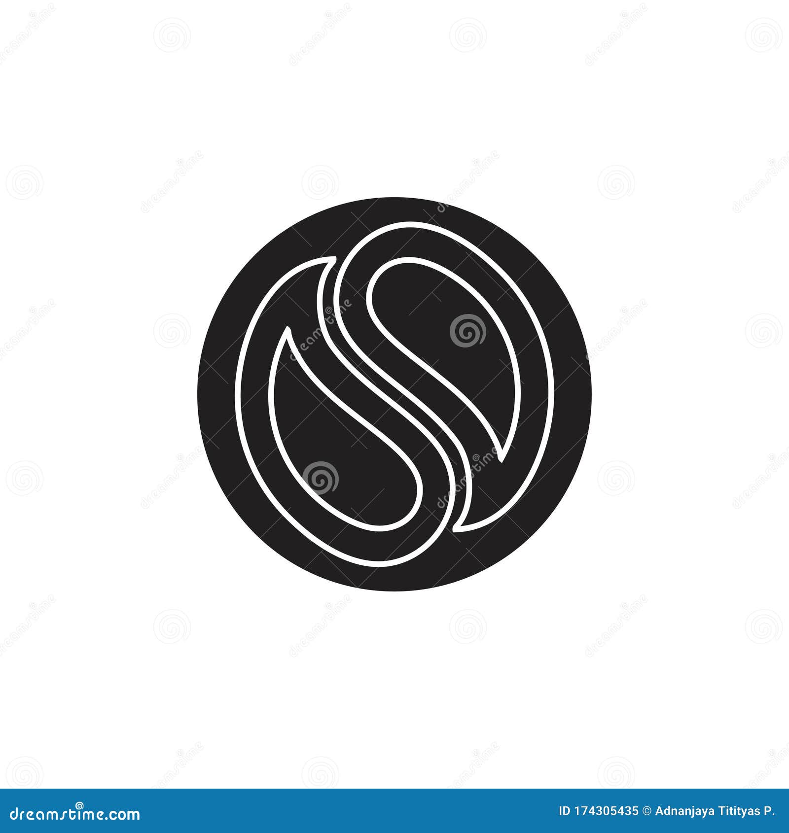 Letter S Curves Linear Logo Vector Stock Vector - Illustration of ...