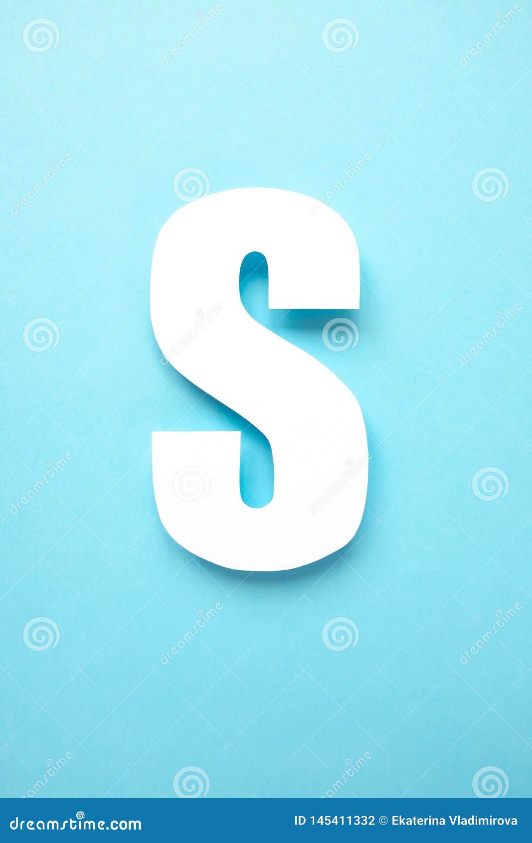 Letter S Cut from Paper on Blue Background Stock Illustration ...