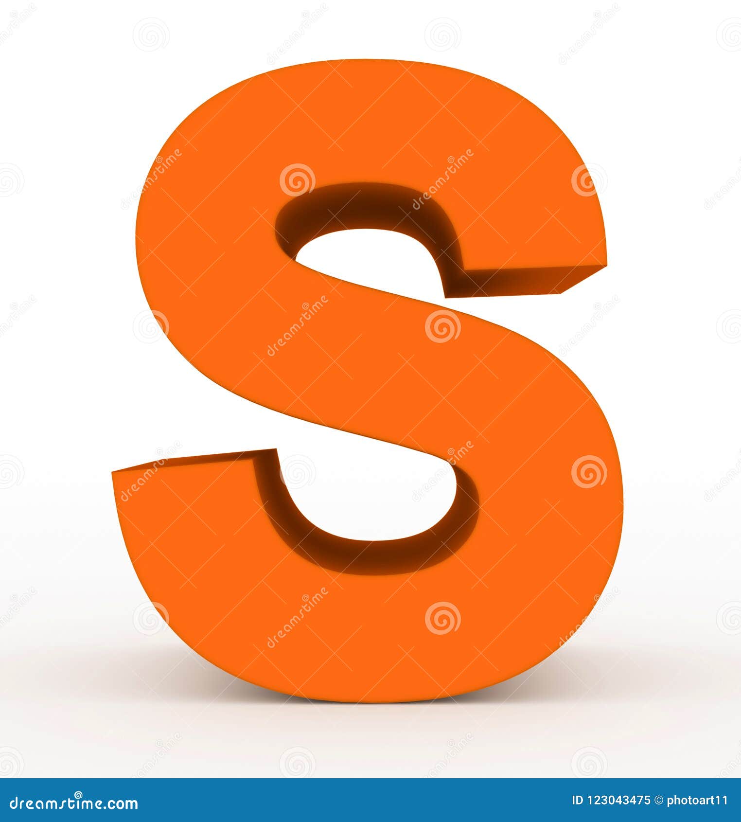 Letter S 3d Orange Isolated on White Stock Illustration - Illustration ...