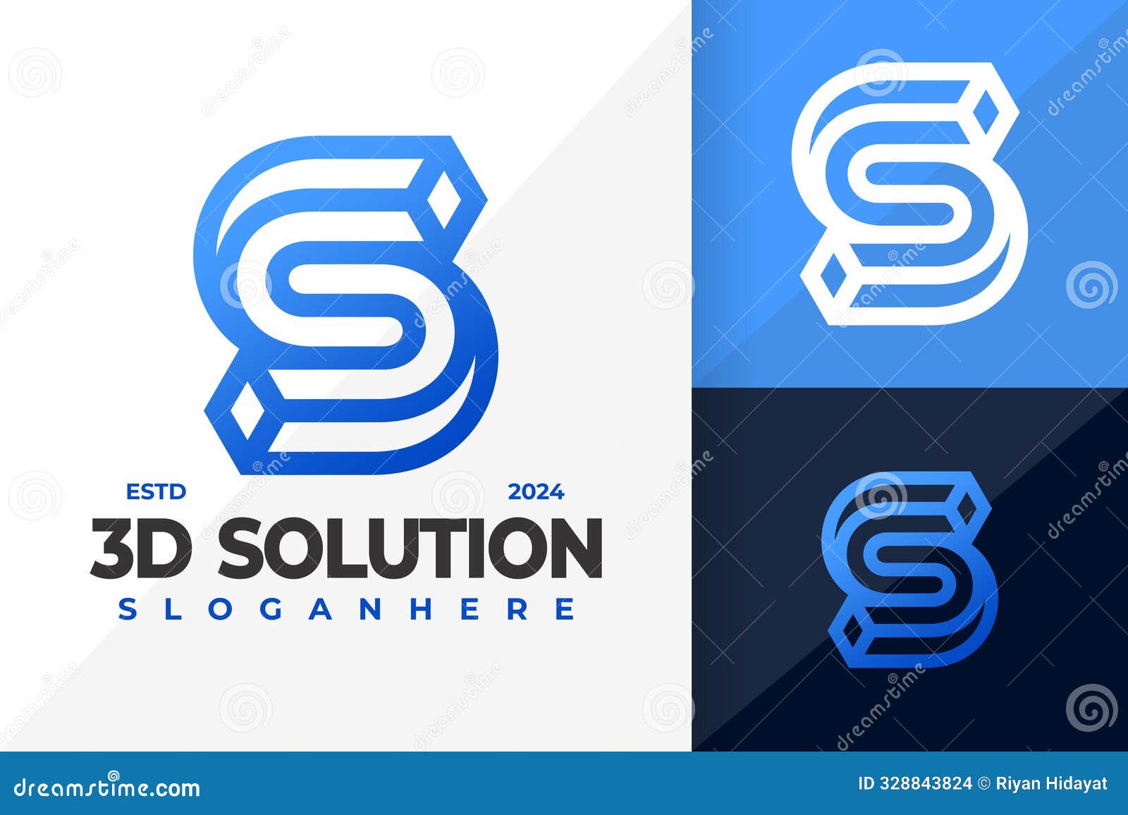 Letter S 3D Solution Logo Design Vector Symbol Icon Illustration Stock ...