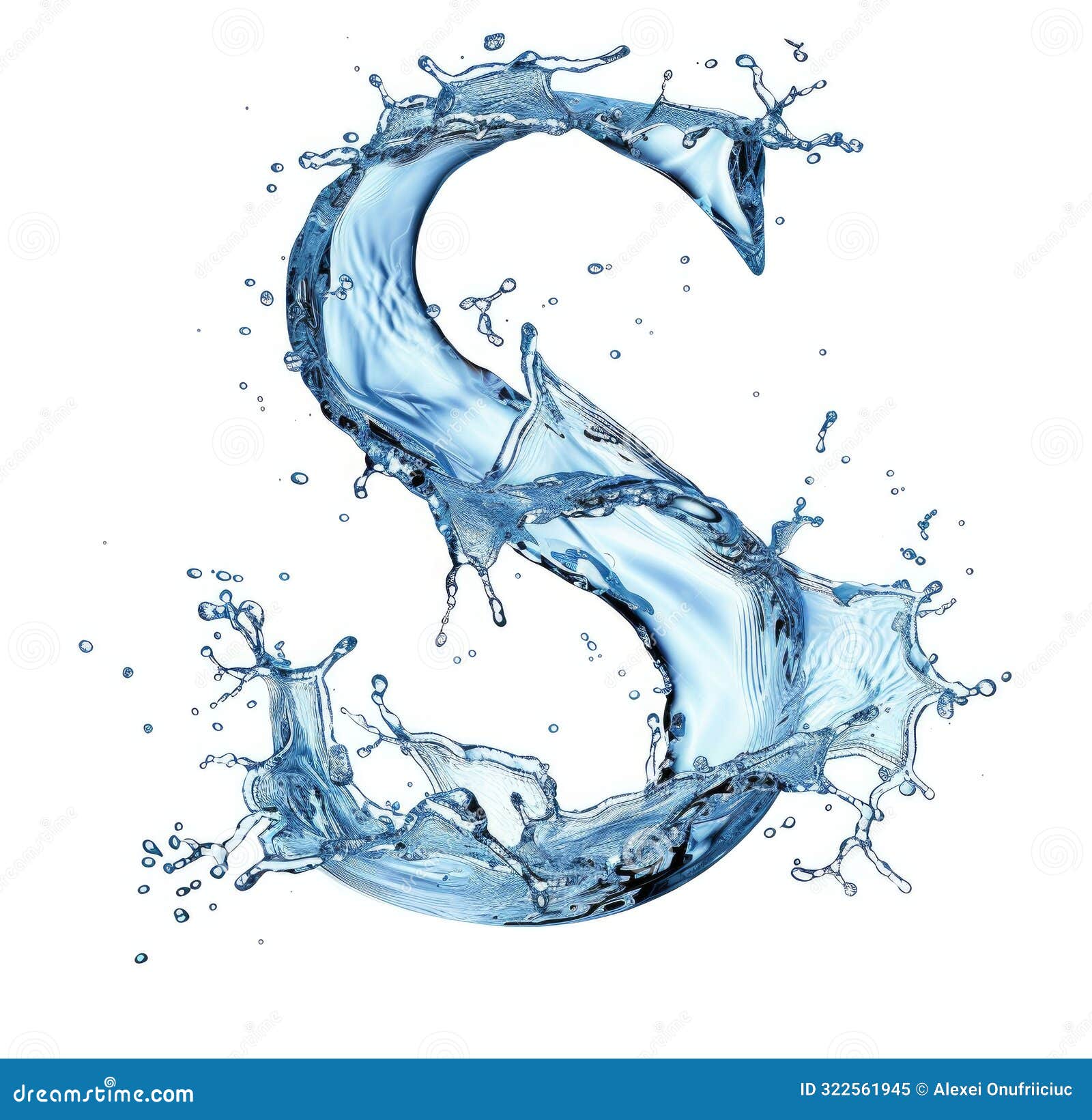 The Letter S is Depicted Using Water Droplets on a White Surface Stock ...