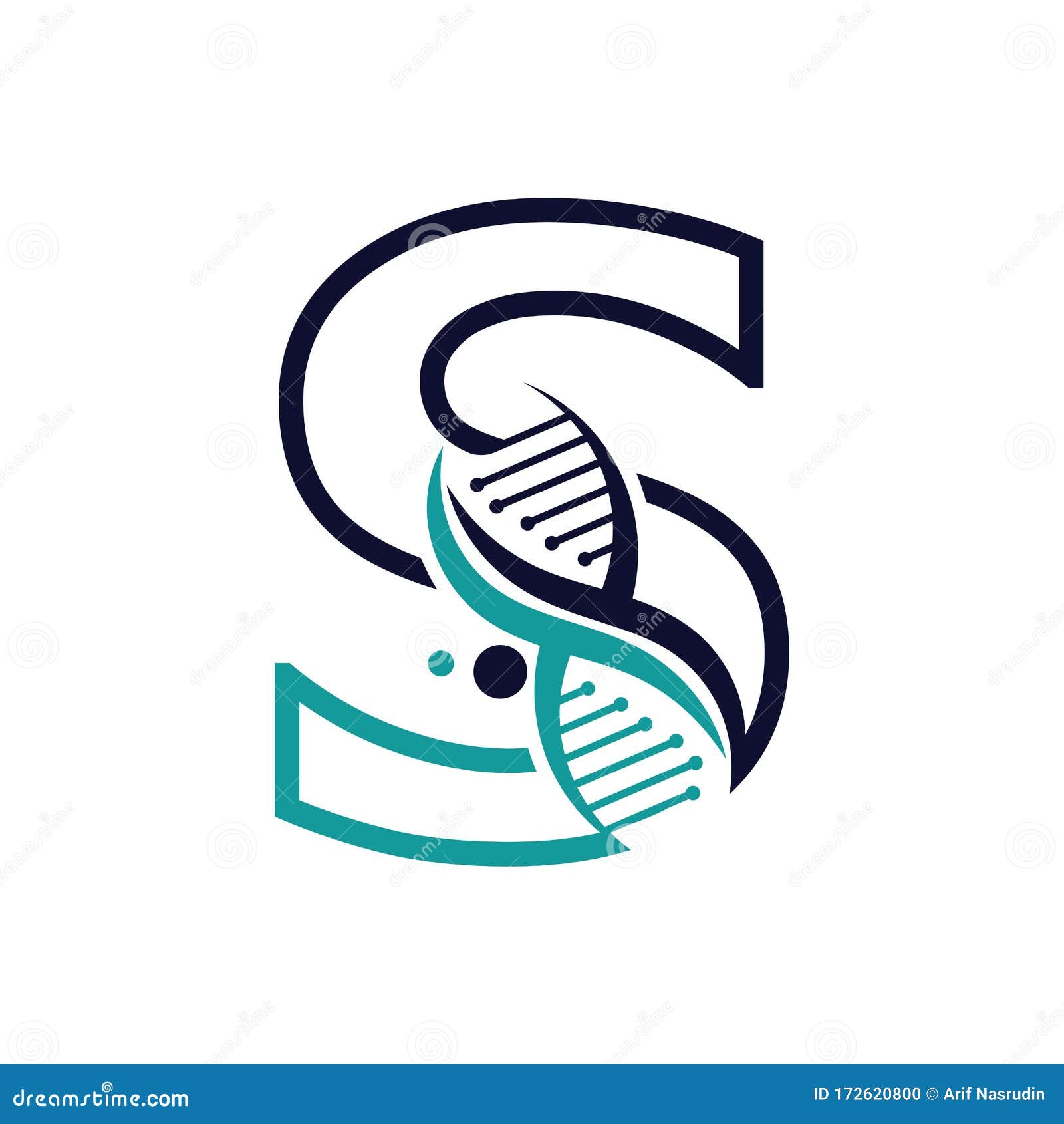 Letter S with DNA Logo or Symbol Template Design Vector Stock ...