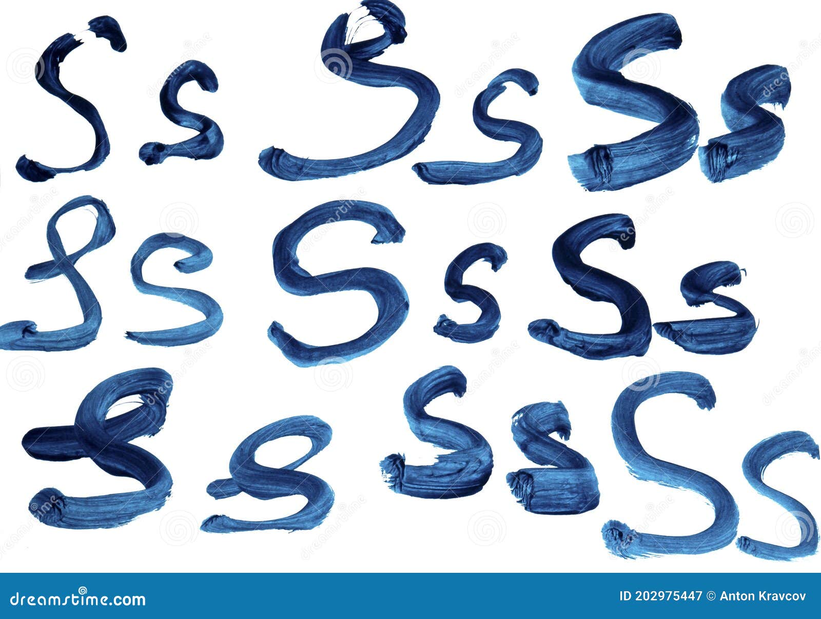 The Letter S is Drawn in Different Versions Stock Image - Image of ...