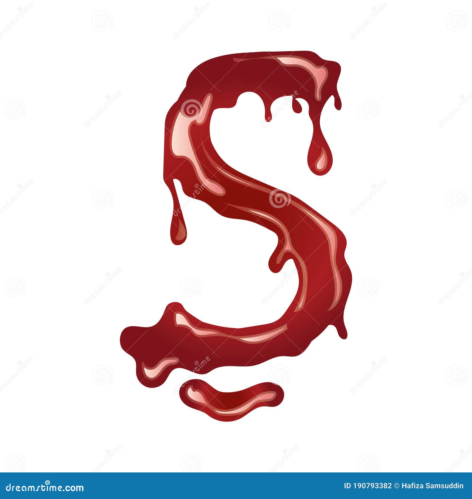 Letter S with Dripping Blood. Vector Illustration Decorative Design ...