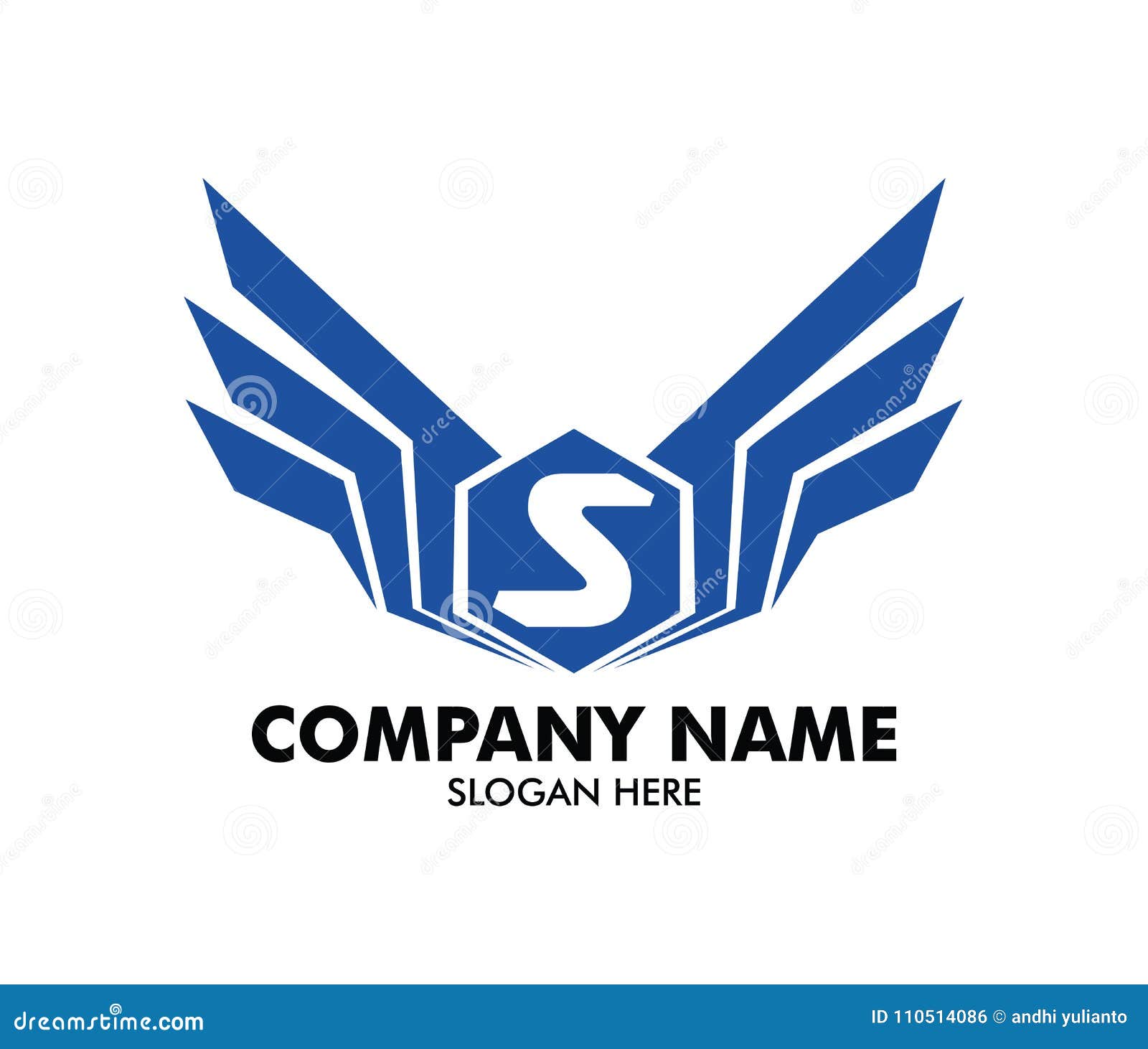 Letter S Emblem Badge Wing Logo Design Stock Illustration ...
