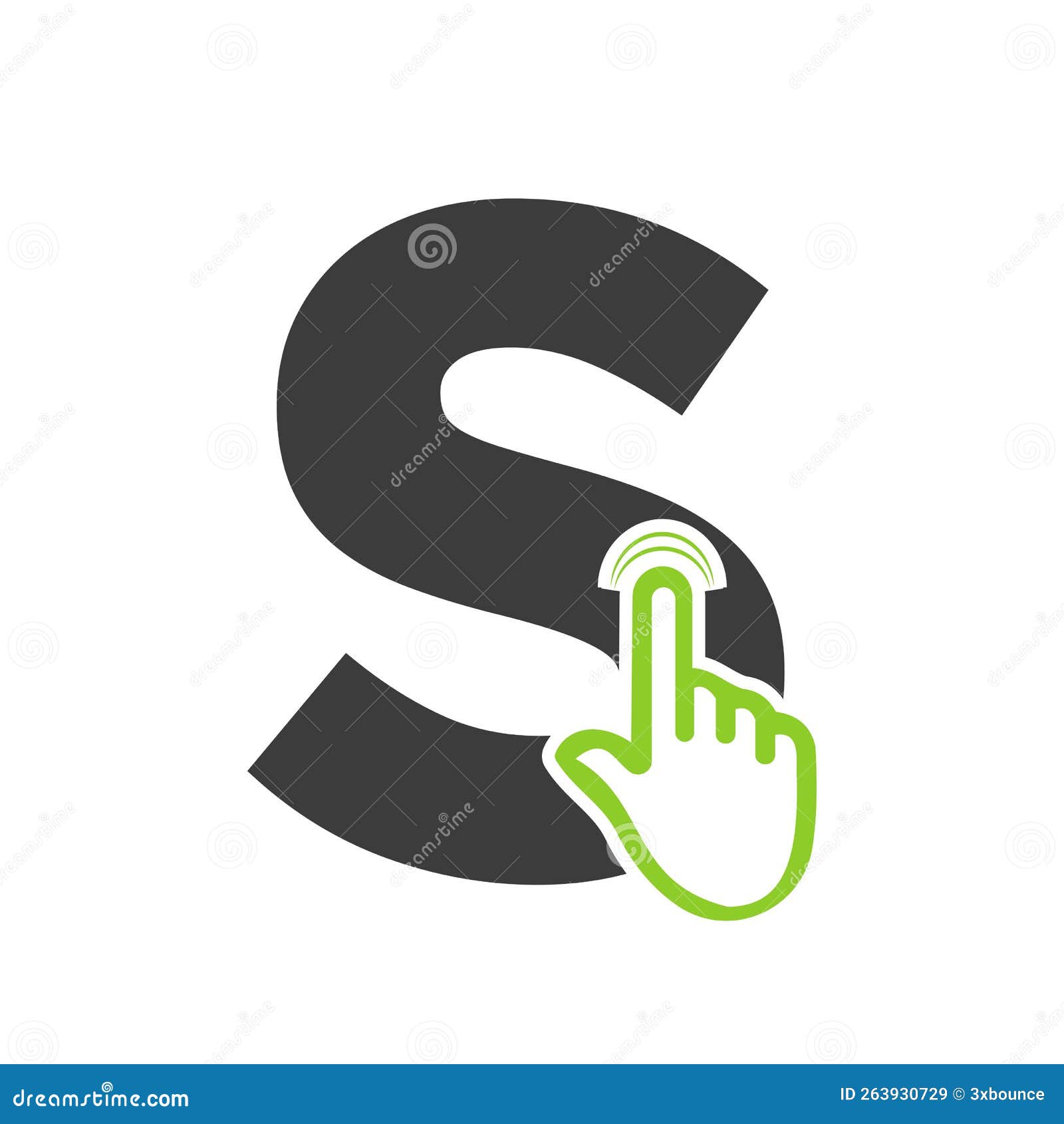 Letter S Finger Click Logo Vector Template Concept for Technology ...