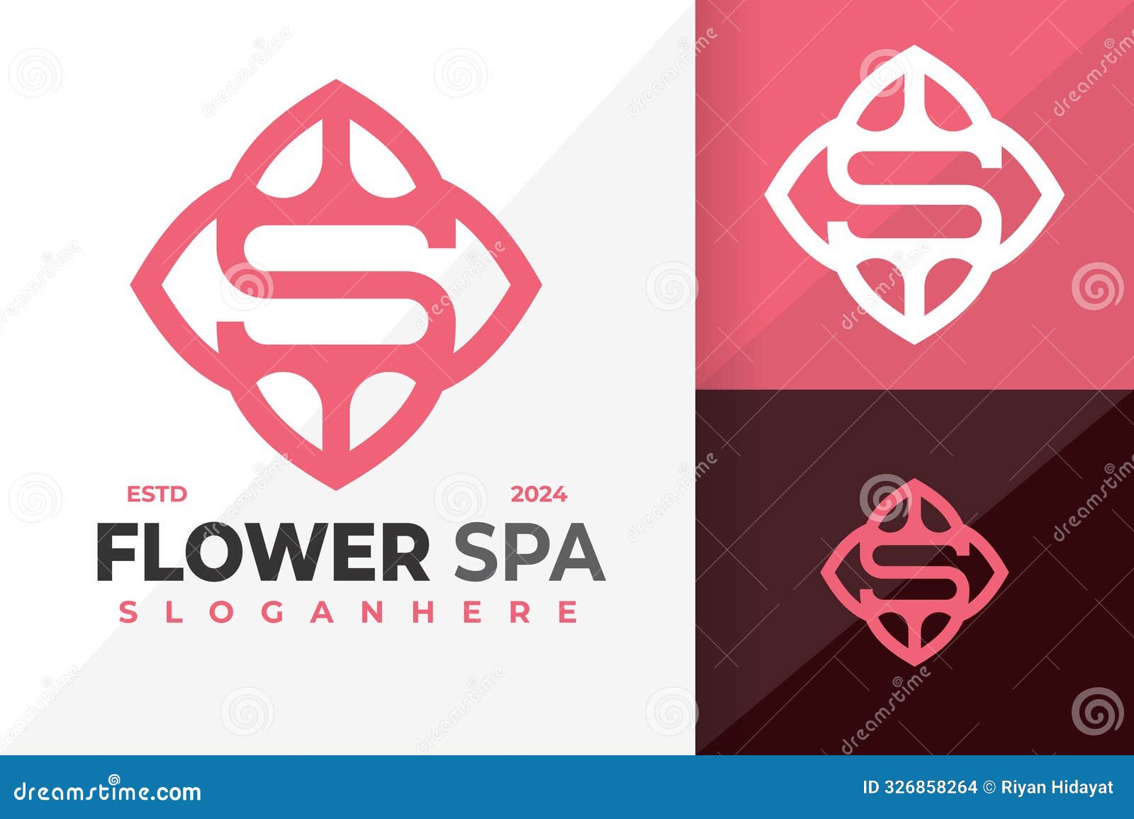 Letter S Flower Bloom Logo Design Vector Symbol Icon Illustration Stock ...