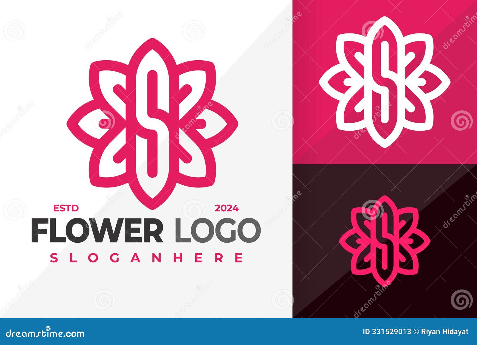 Letter S Flowers Logo Design Vector Symbol Icon Illustration Stock ...