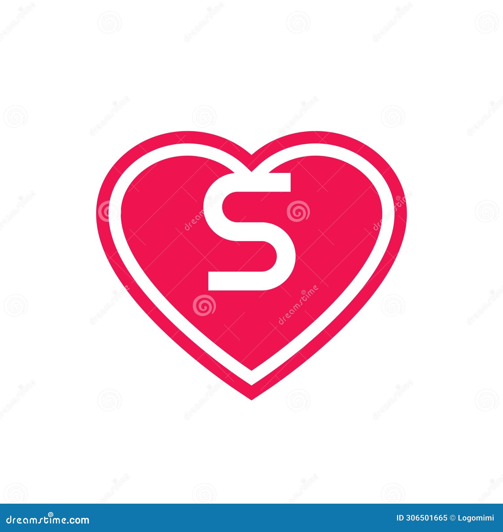 Letter S Heart Logo Icon Design Template Elements - Vector Stock Vector ...