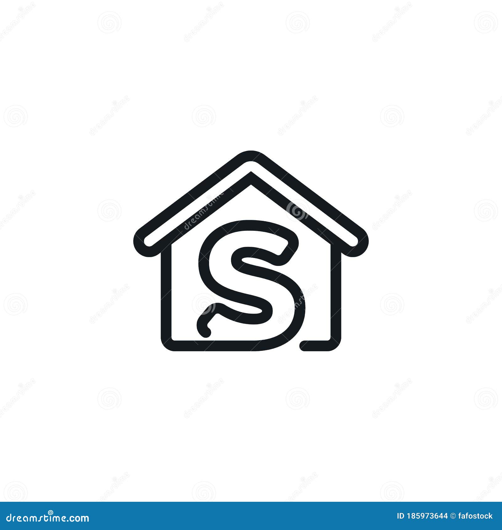 Letter S in House Icon Vector Design Template Stock Vector ...